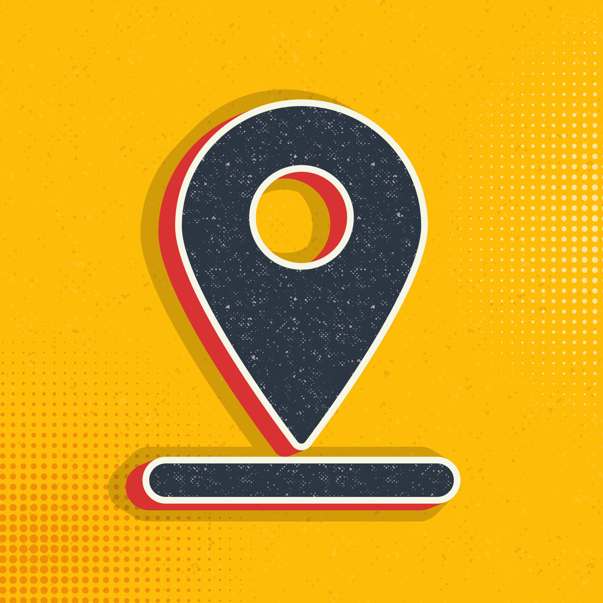 location, navigation pop art, retro icon. Vector illustration of pop ...