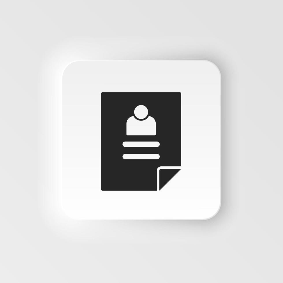 Curriculum Vector Icon Simple Element Neumorphic Style Illustration