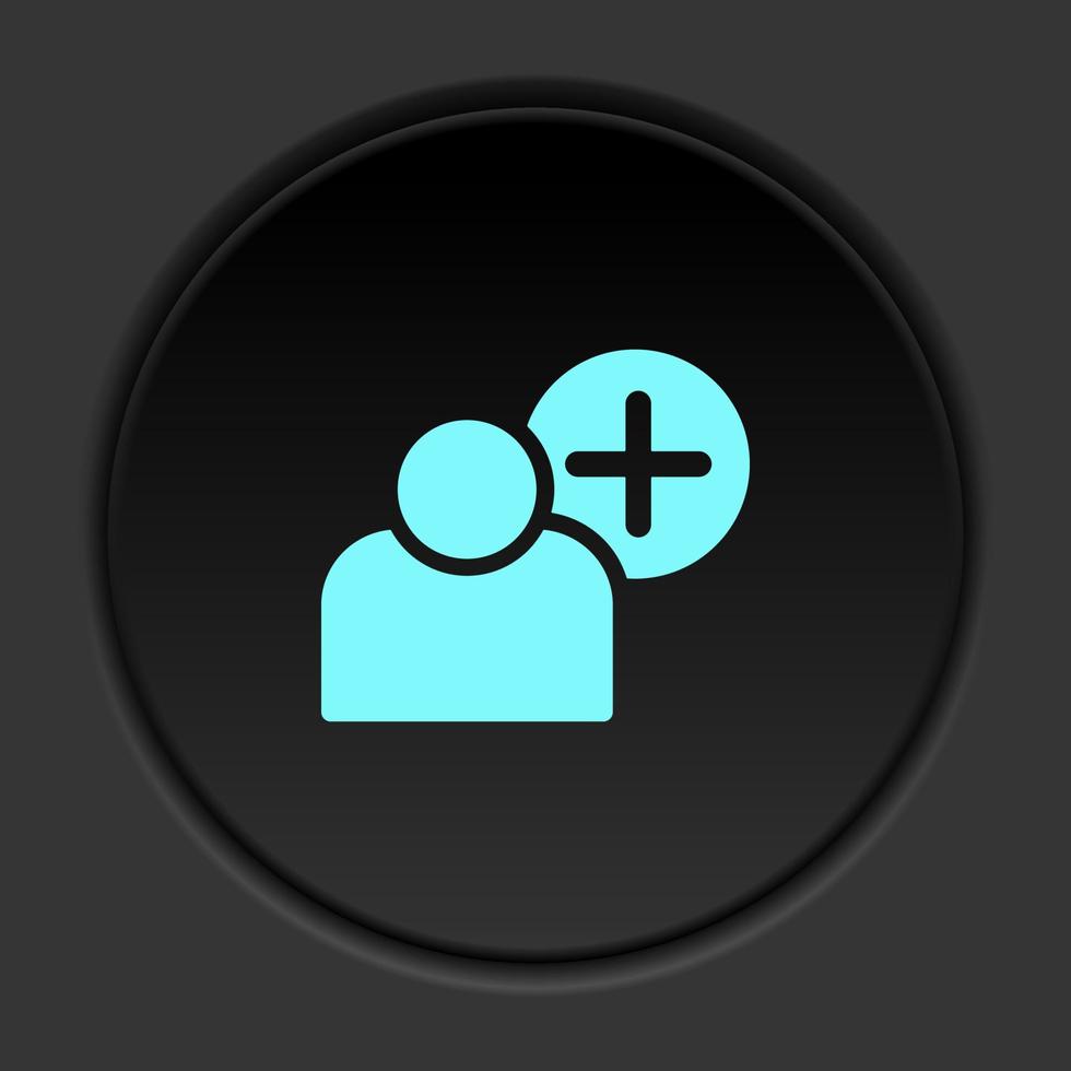 Round button icon, add, user. Button banner round, badge interface for ...