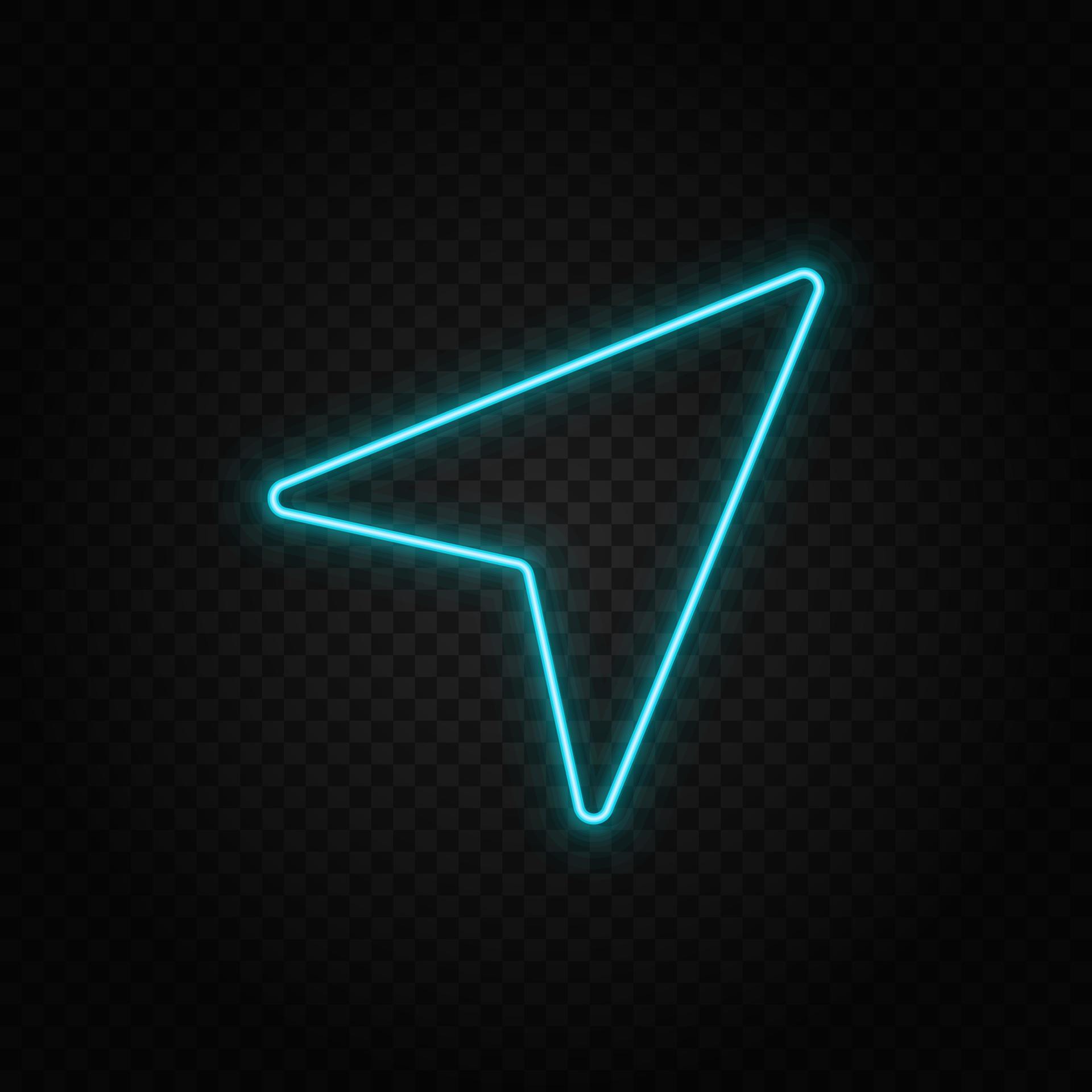 Cursor. Blue and yellow neon vector icon. Transparent background. 21533462 Vector Art at Vecteezy