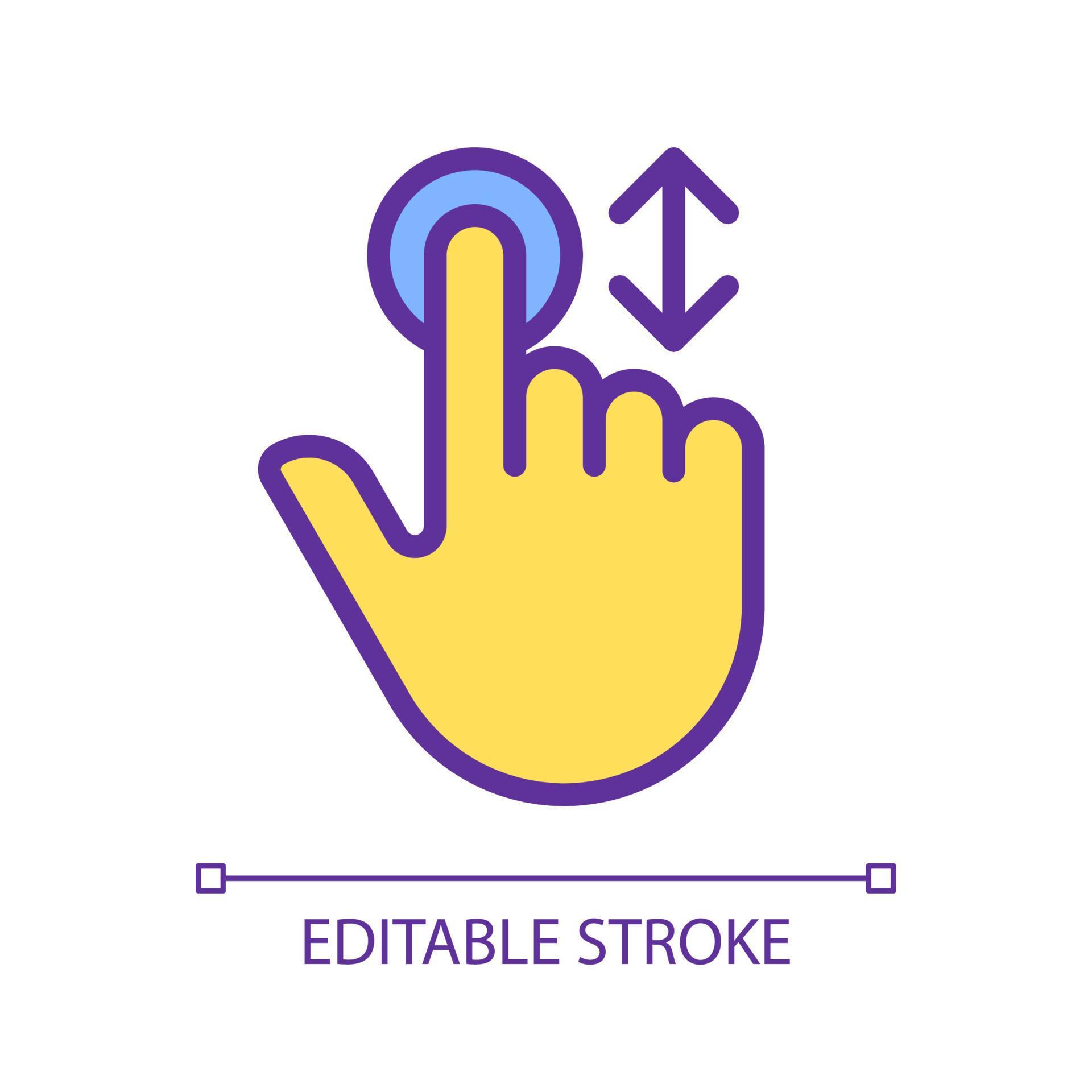 Scrolling Vertically Pixel Perfect Yellow Rgb Color Icon Move Down And