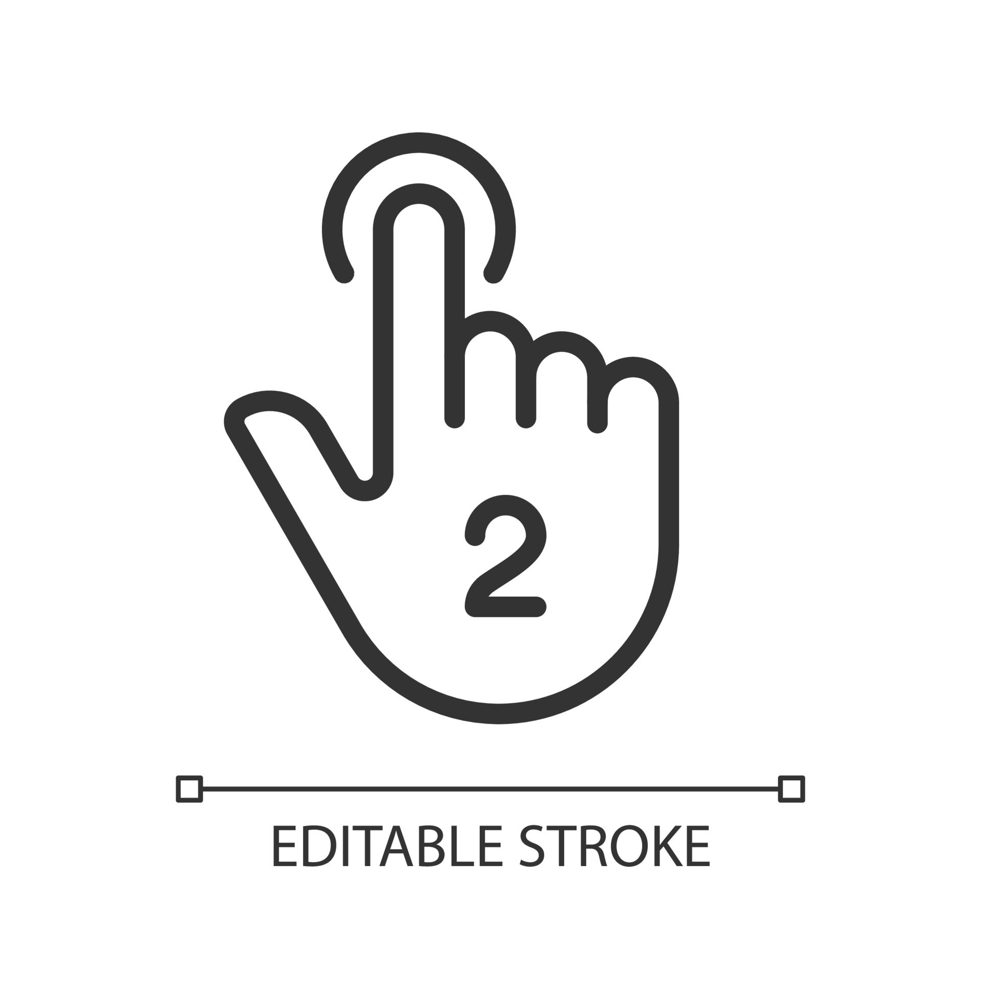 Double Touch Pixel Perfect Linear Icon Controlling Gesture Touchpad And Touchscreen