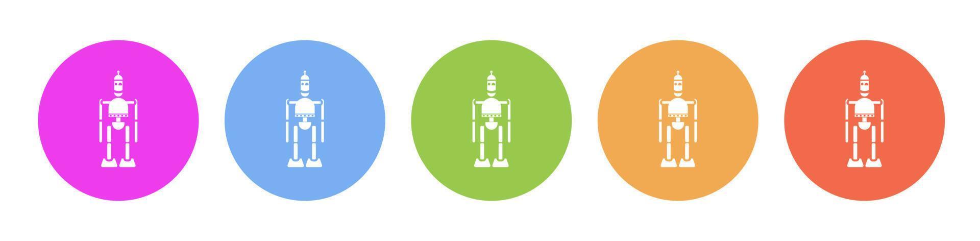 Multi colored icon Robot technology. Button banner round badge ...