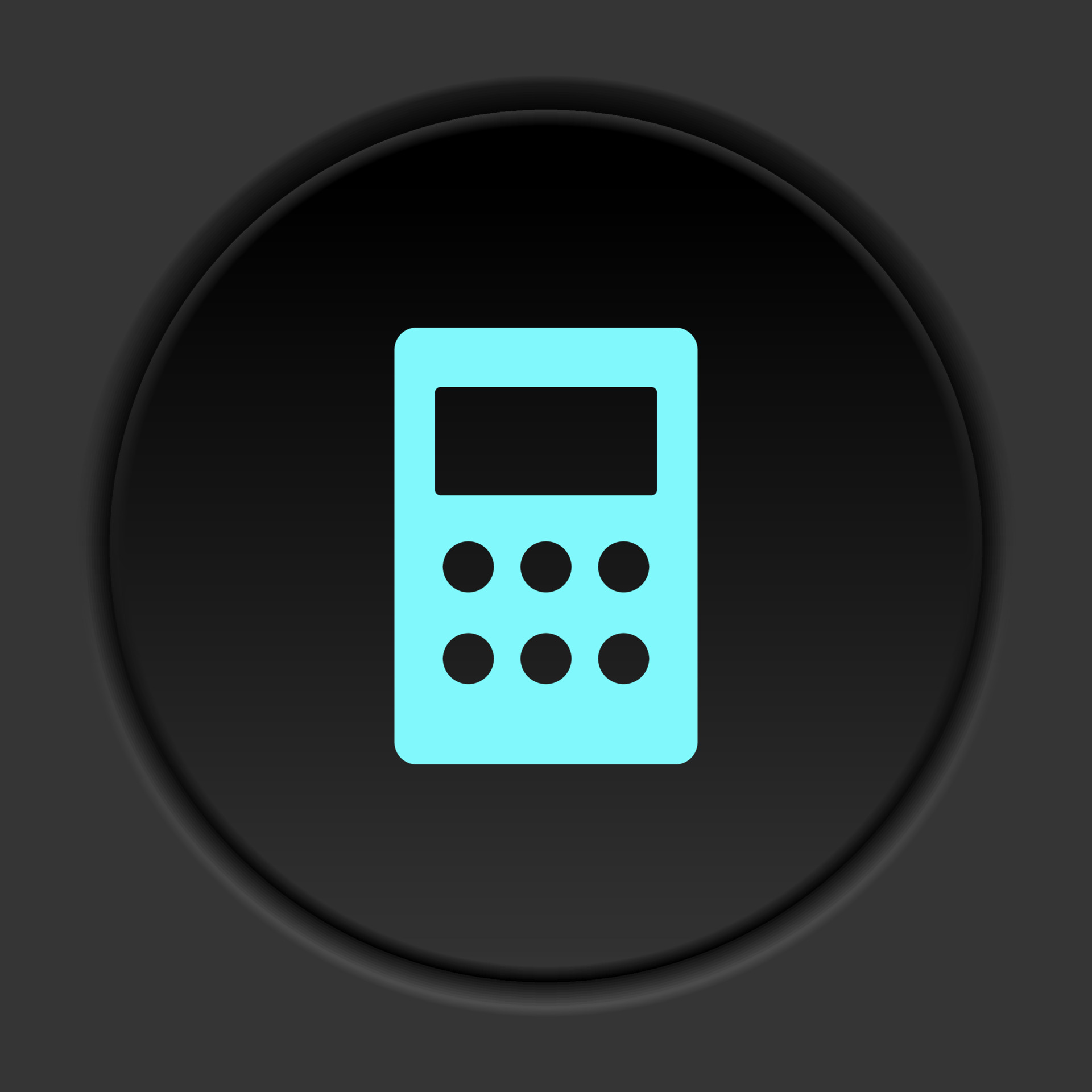 Dark Button Icon Mobile Phone Button Banner Round Badge Interface For Application Illustration