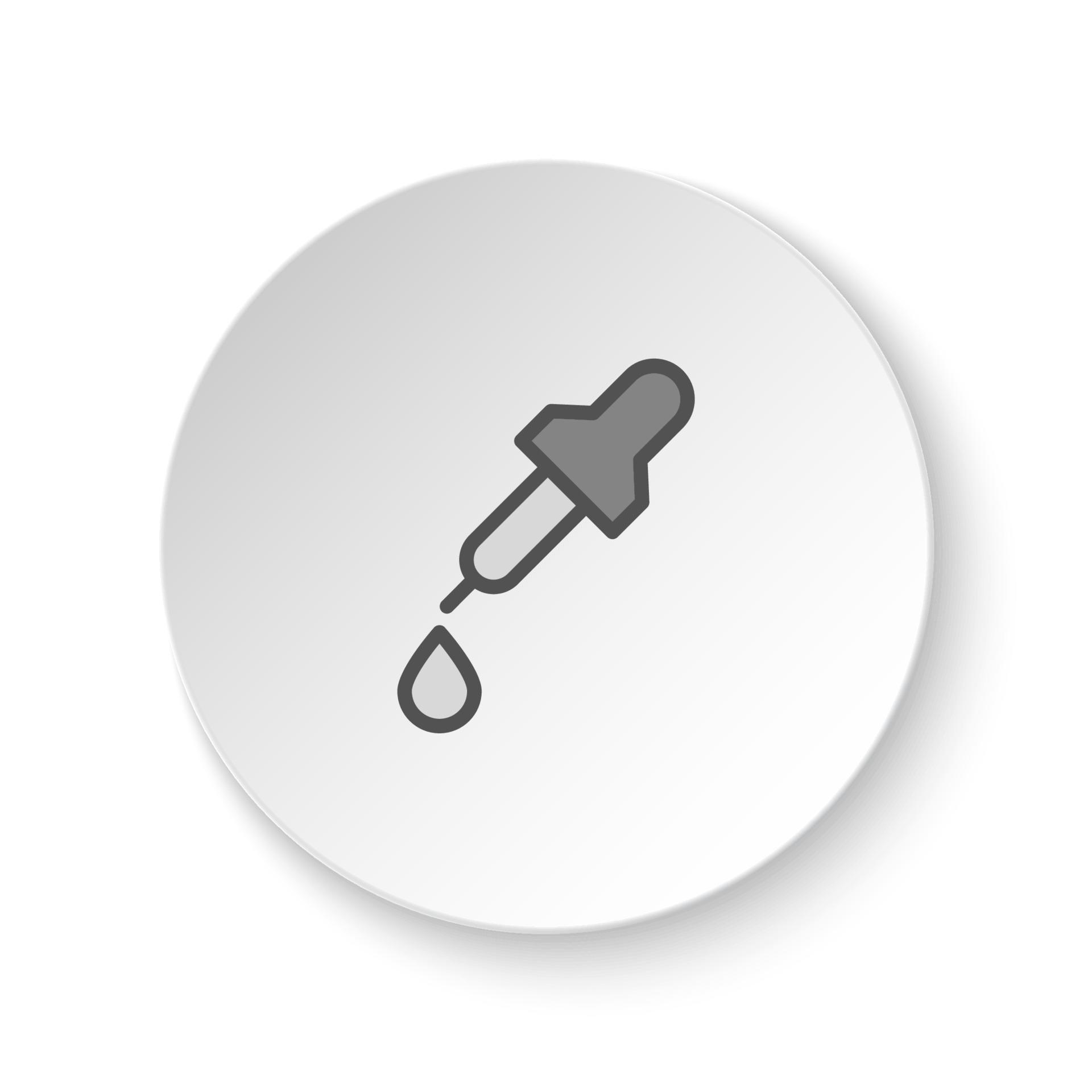 Round button for web icon, dropper, pipette. Button banner round, badge interface for ...