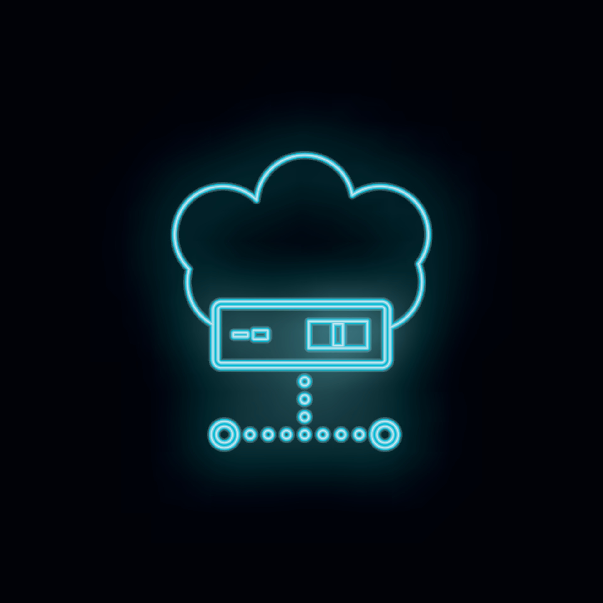 Cloud, computing, neon, icon. Web Development Vector Icon. Element of ...