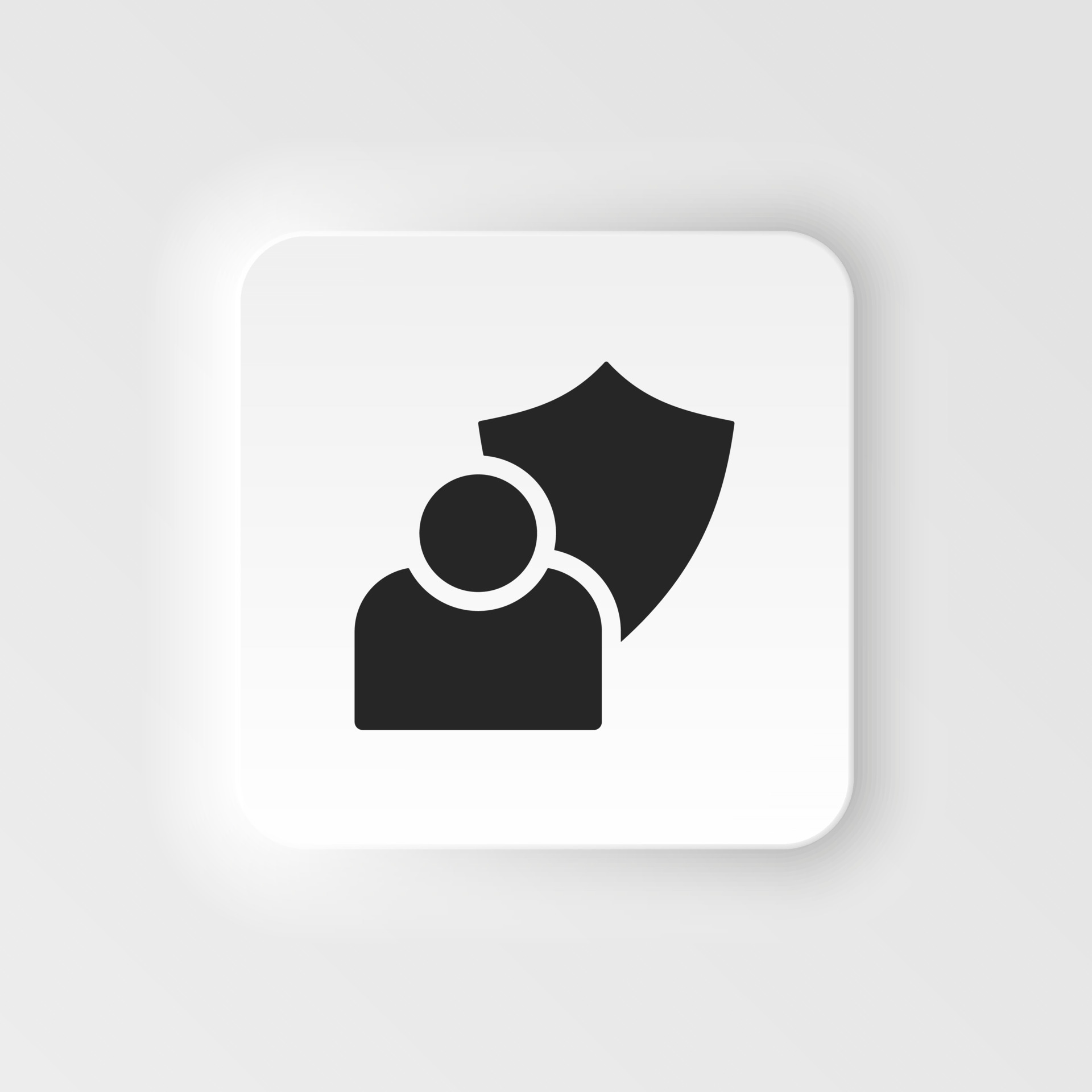 User Security Vector Icon Simple Element Neumorphic Style