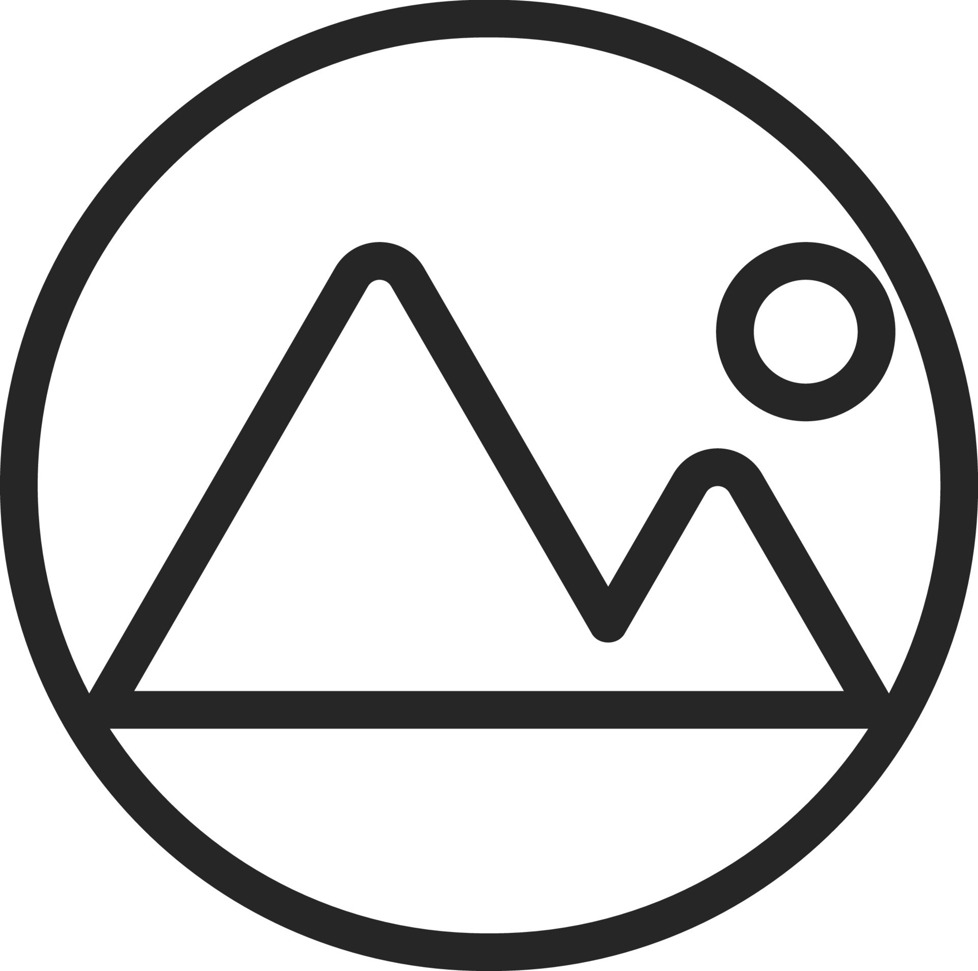 Photo, round vector icon. Multimedia minimalist outline vector icon. on ...