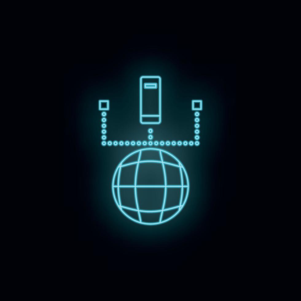 Network Database Neon Icon Web Development Vector Icon Element Of Simple Symbol For