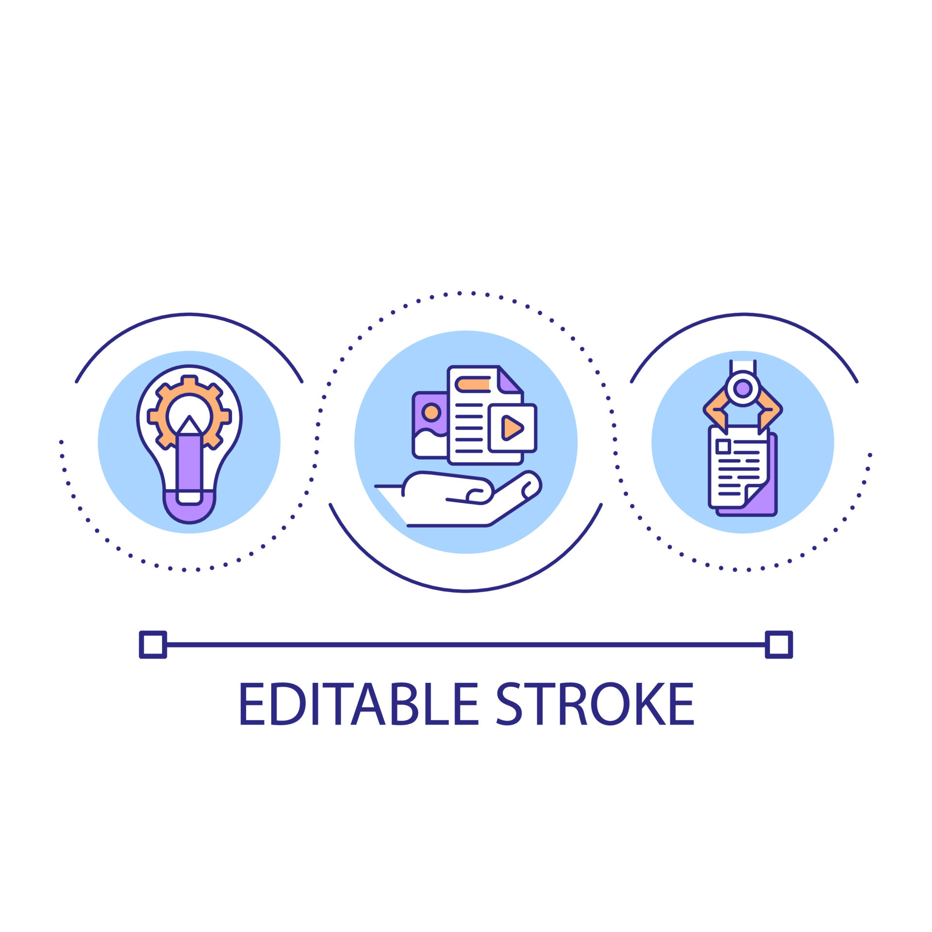 Automated content generation loop concept icon. AI in marketing ...