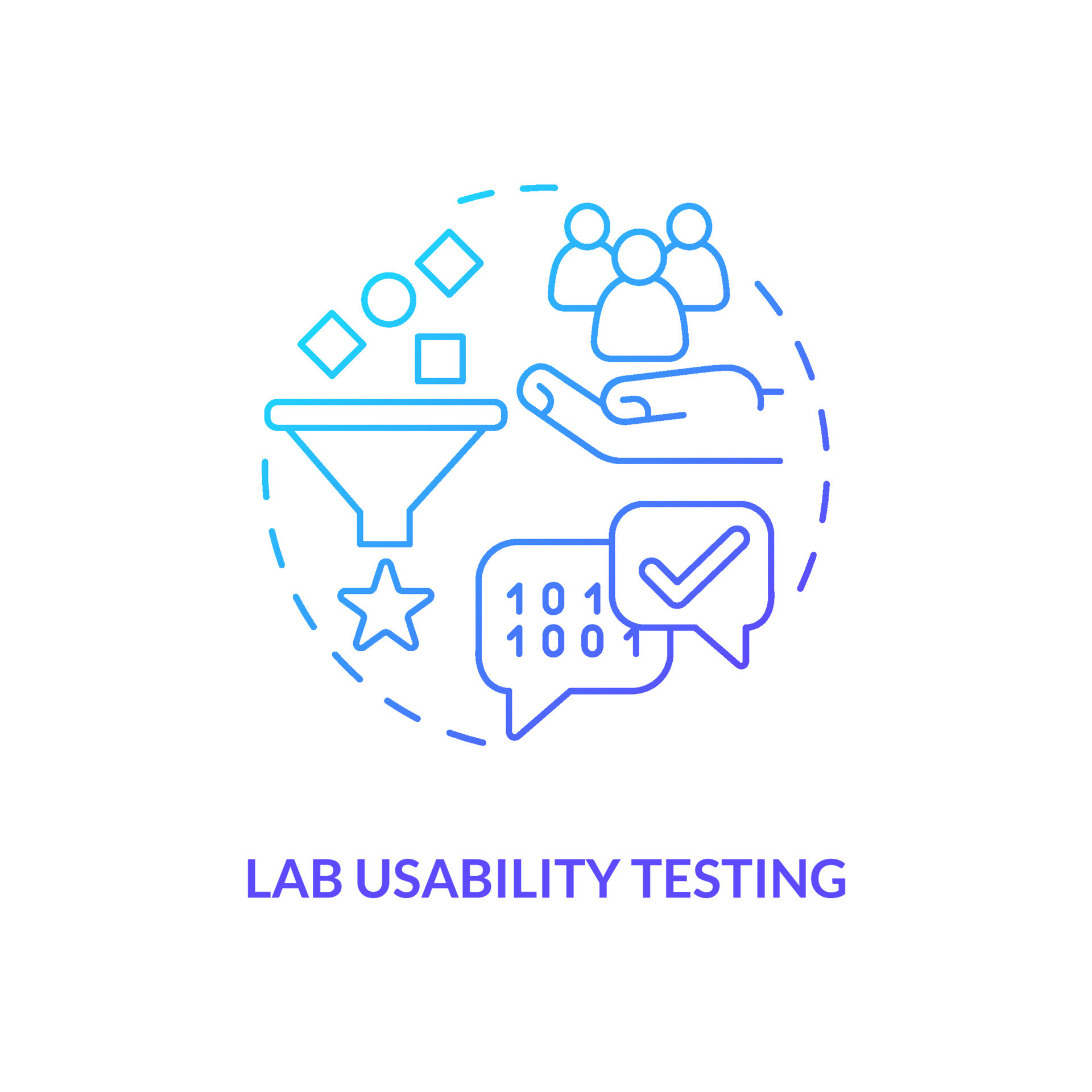 Laboratory Usability Testing Blue Gradient Concept Icon Professional User Experience Research