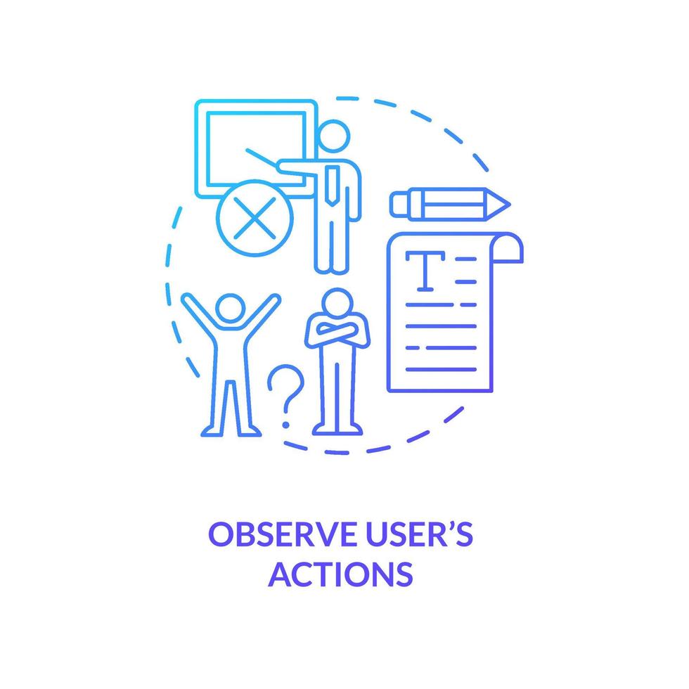 Observe user actions blue gradient concept icon. Provide interaction ... Observe user actions blue gradient concept icon. Provide interaction ...