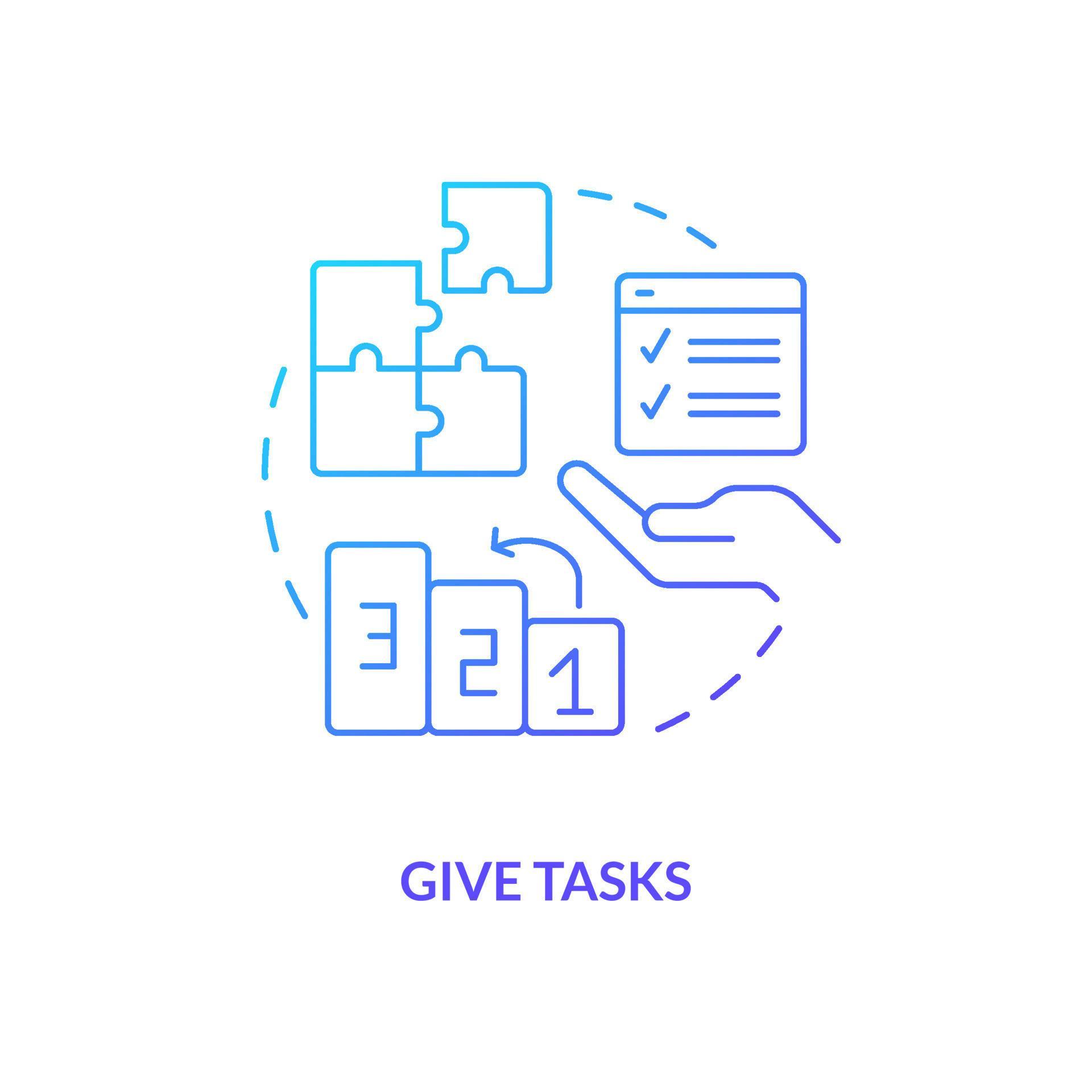 Give Tasks Blue Gradient Concept Icon Provide Steps Guide Usability