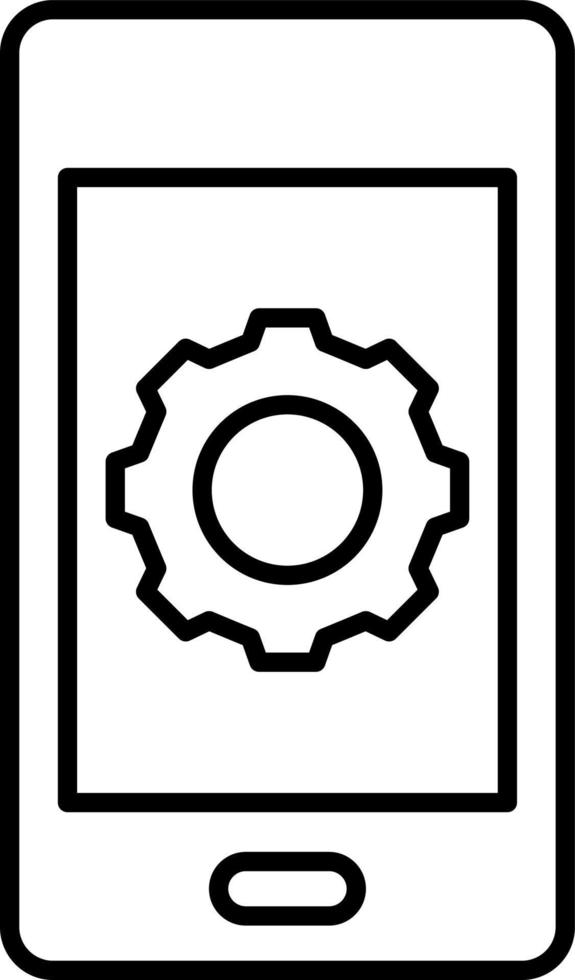 Line vector icon phone, settings. Outline vector icon on white ...