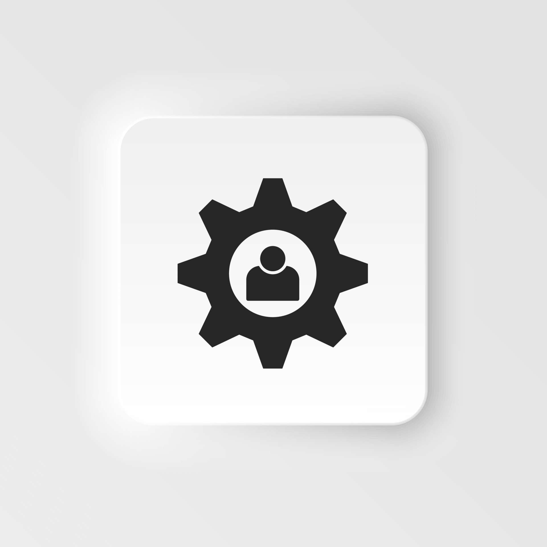 Setting User Vector Icon Simple Element Neumorphic Style Illustration