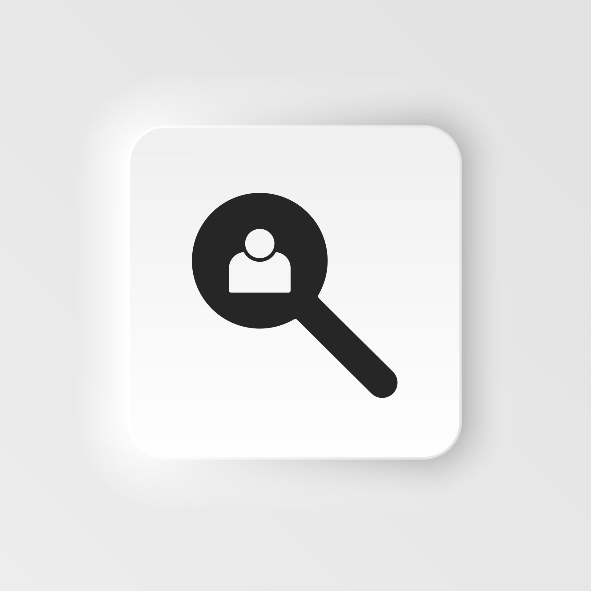 Avatar User Search Vector Icon Simple Element Neumorphic Style