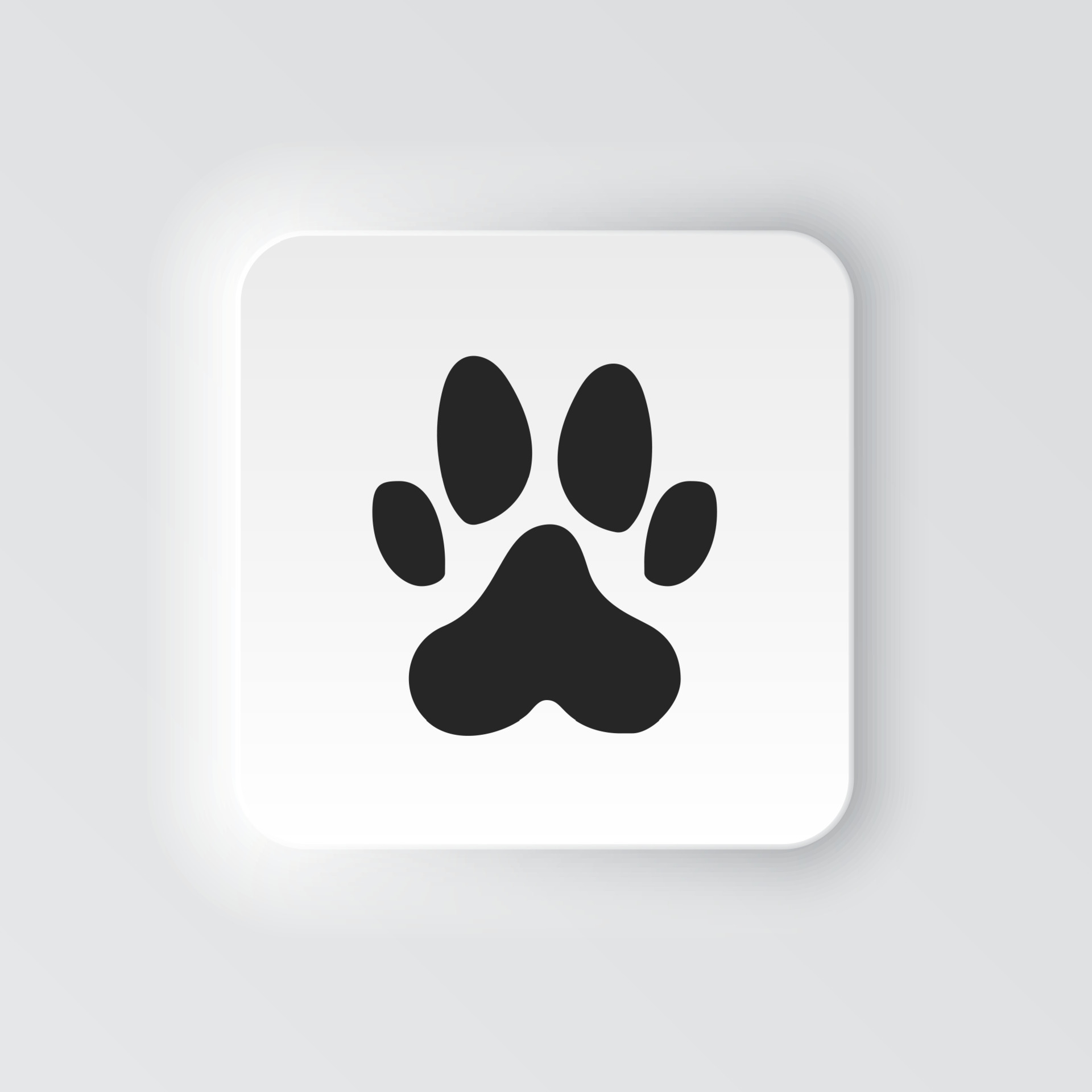 Rectangle button icon Dog paw print. Button banner Rectangle badge ...