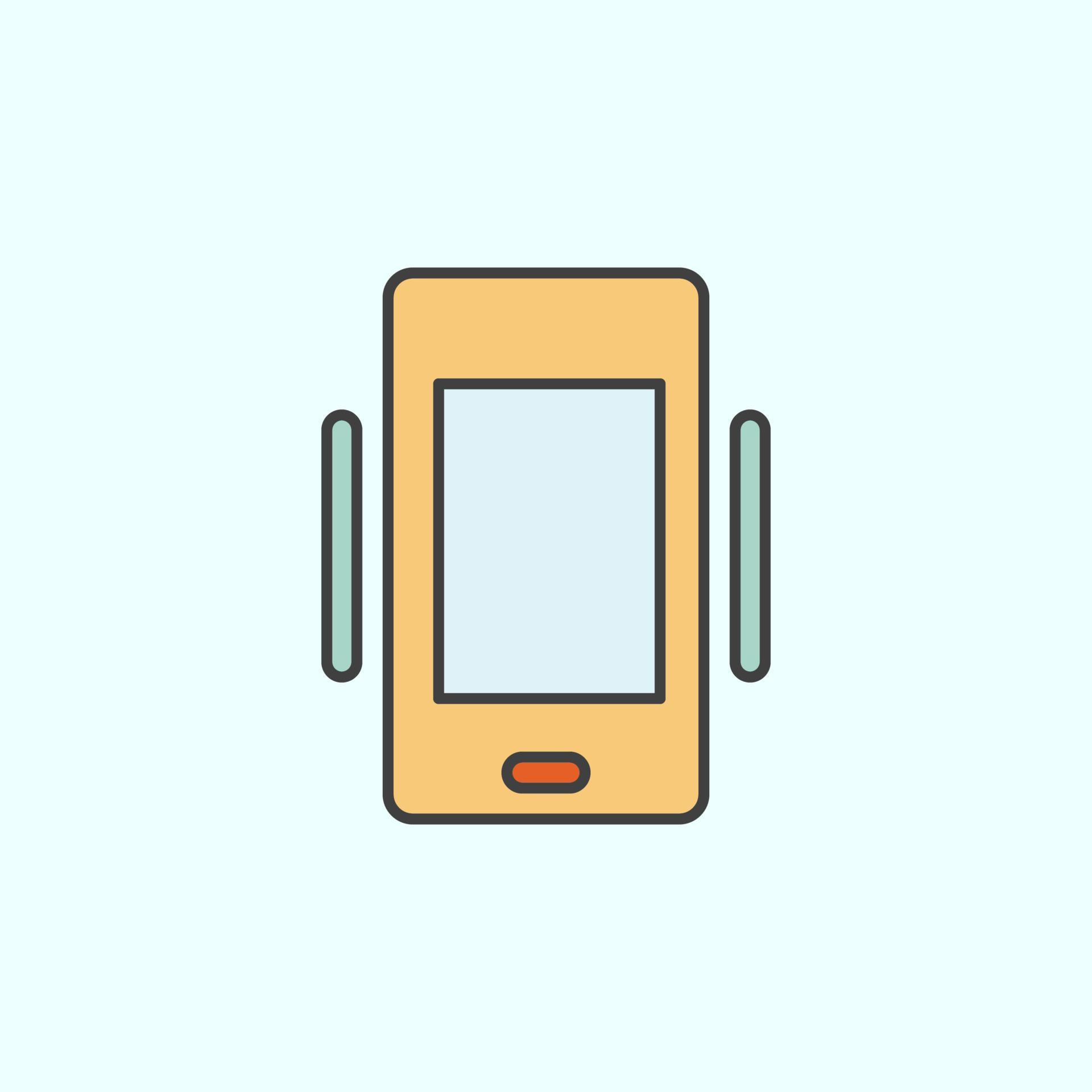 Phone Vibrate Color Vector Icon Vector Illustration On White Background 21534933 Vector Art At