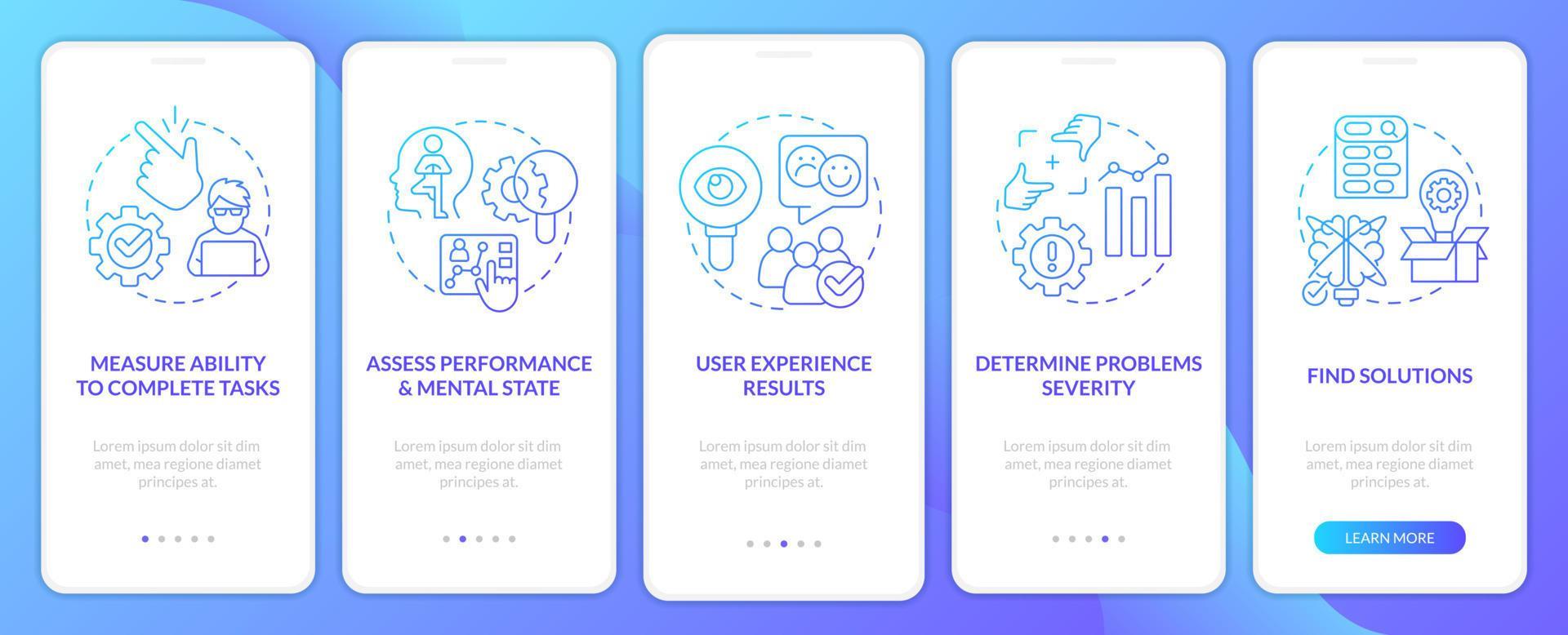 Usability Test Objectives Blue Gradient Onboarding Mobile App Screen