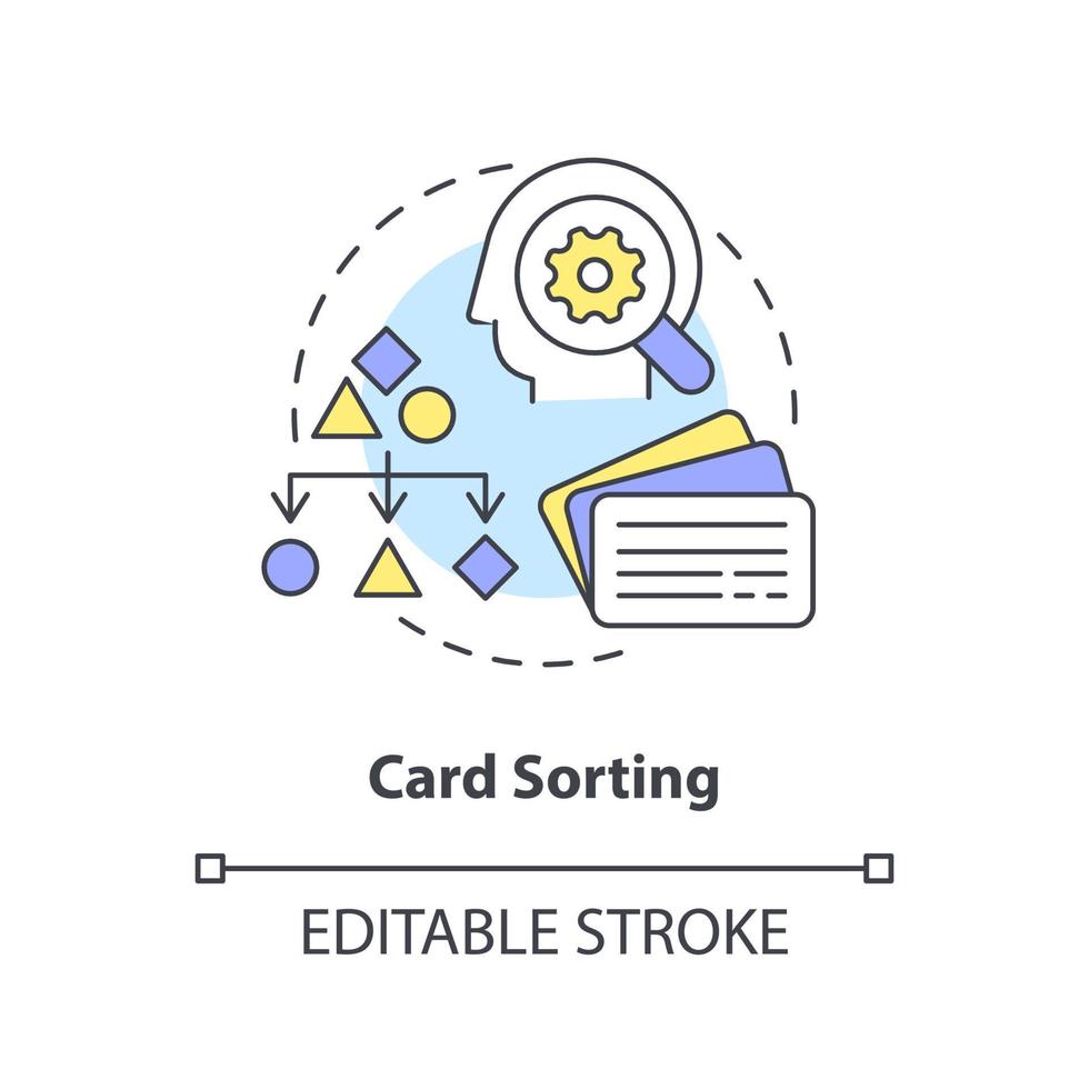 Card sorting concept icon. UX research. Mental model in user experience ...