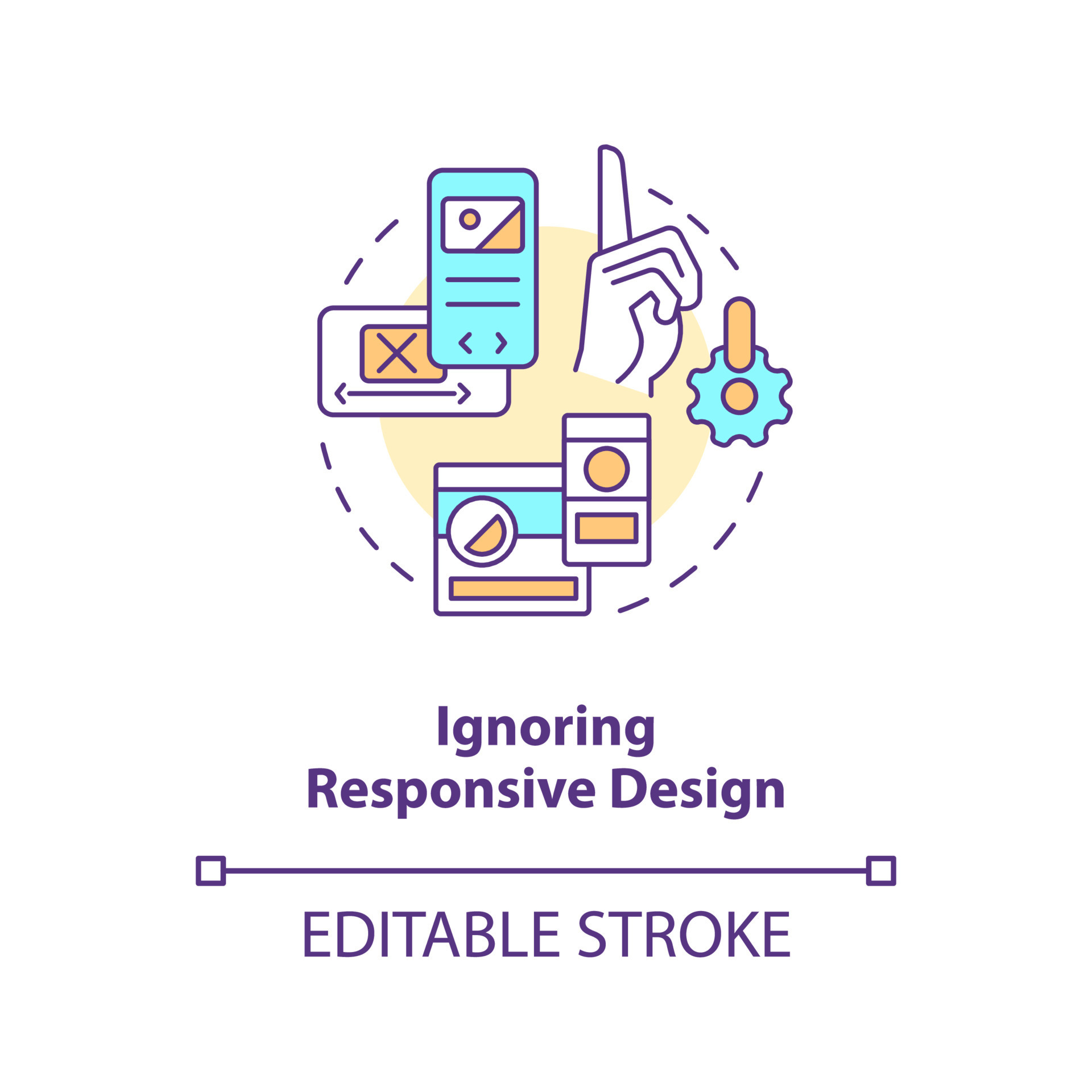 Ignoring Responsive Design Concept Icon Beginner Ui Ux Designer Mistake Abstract Idea Thin Line