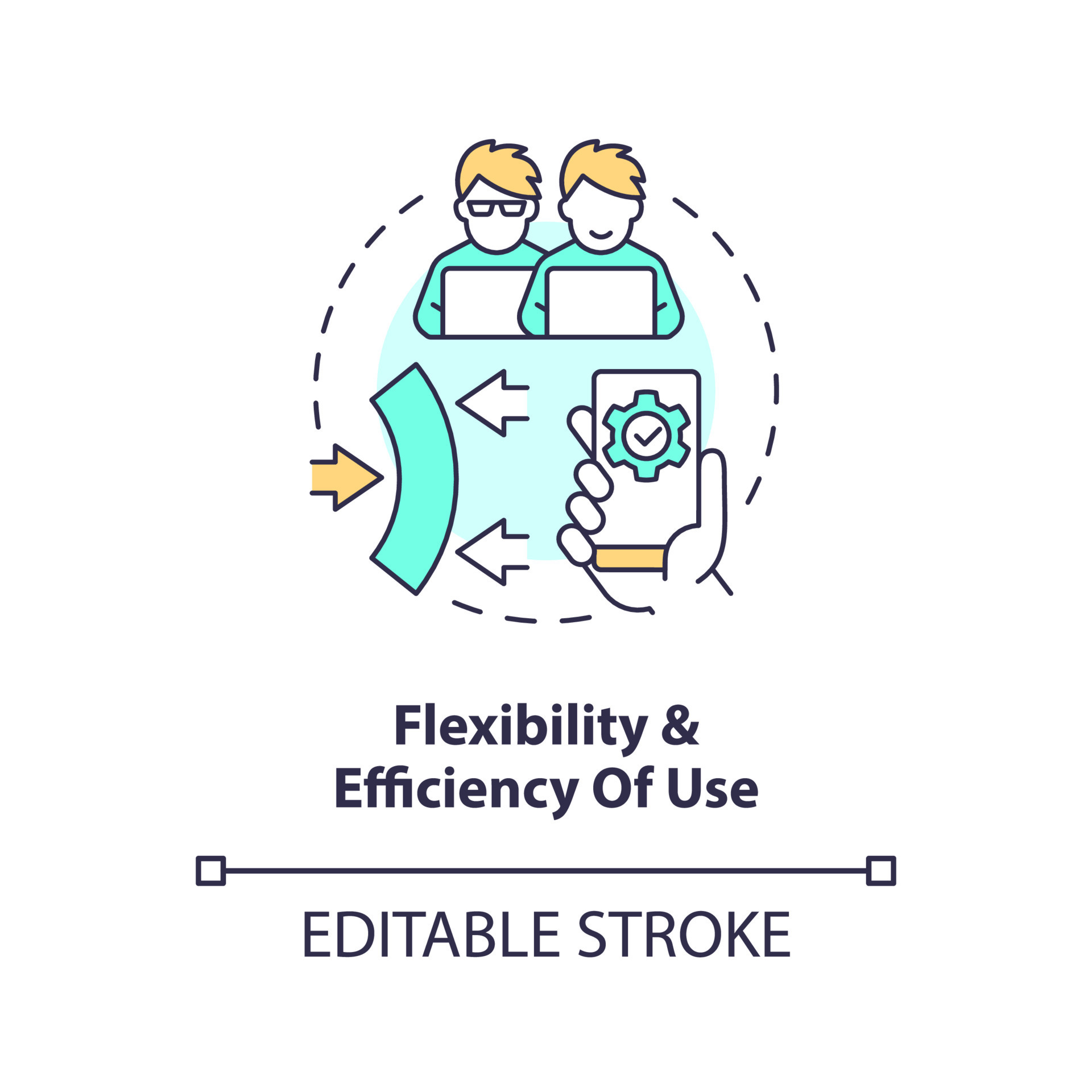 Flexibility and efficiency of use concept icon. User experience design ...