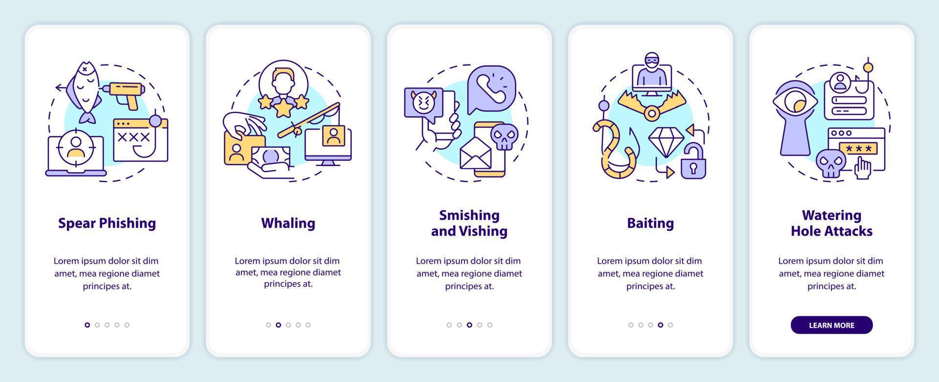 Types Of Social Engineering Attacks Onboarding Mobile App Screen