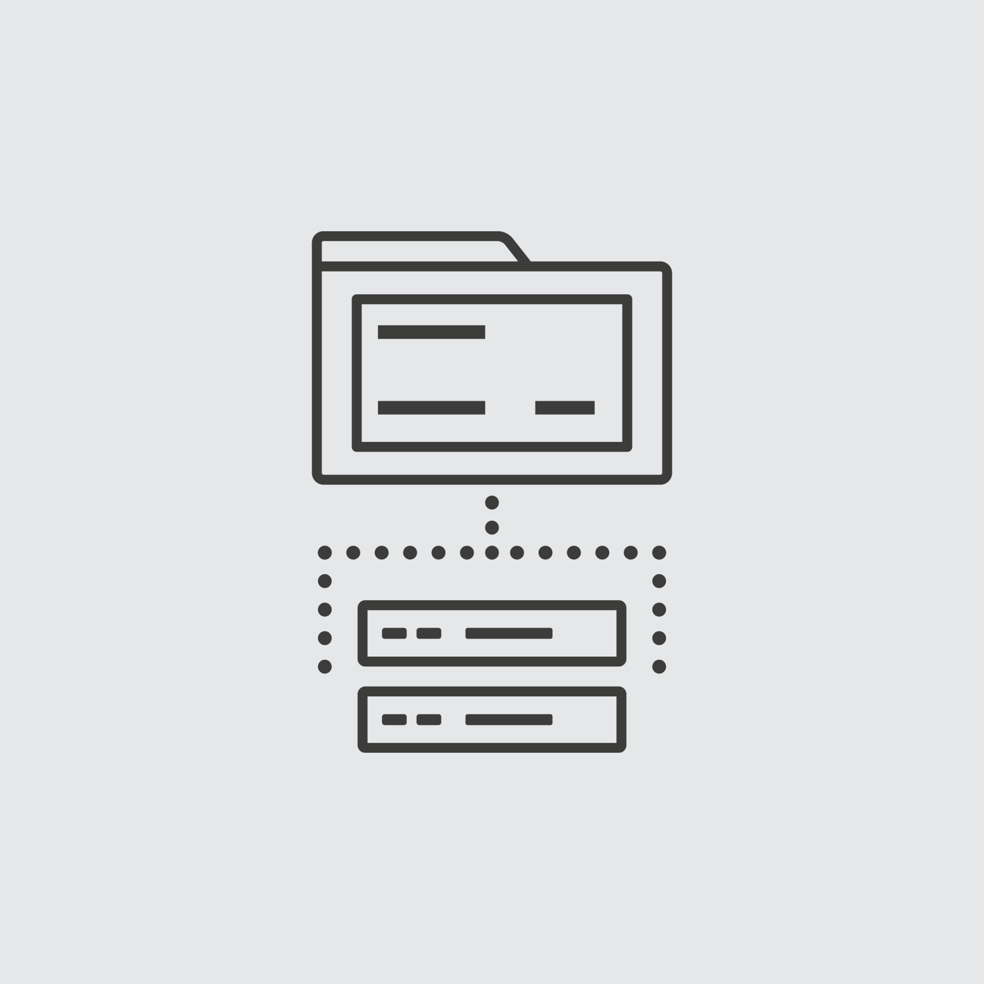 Server Folder Database Outline Icon Web Development Vector Icon