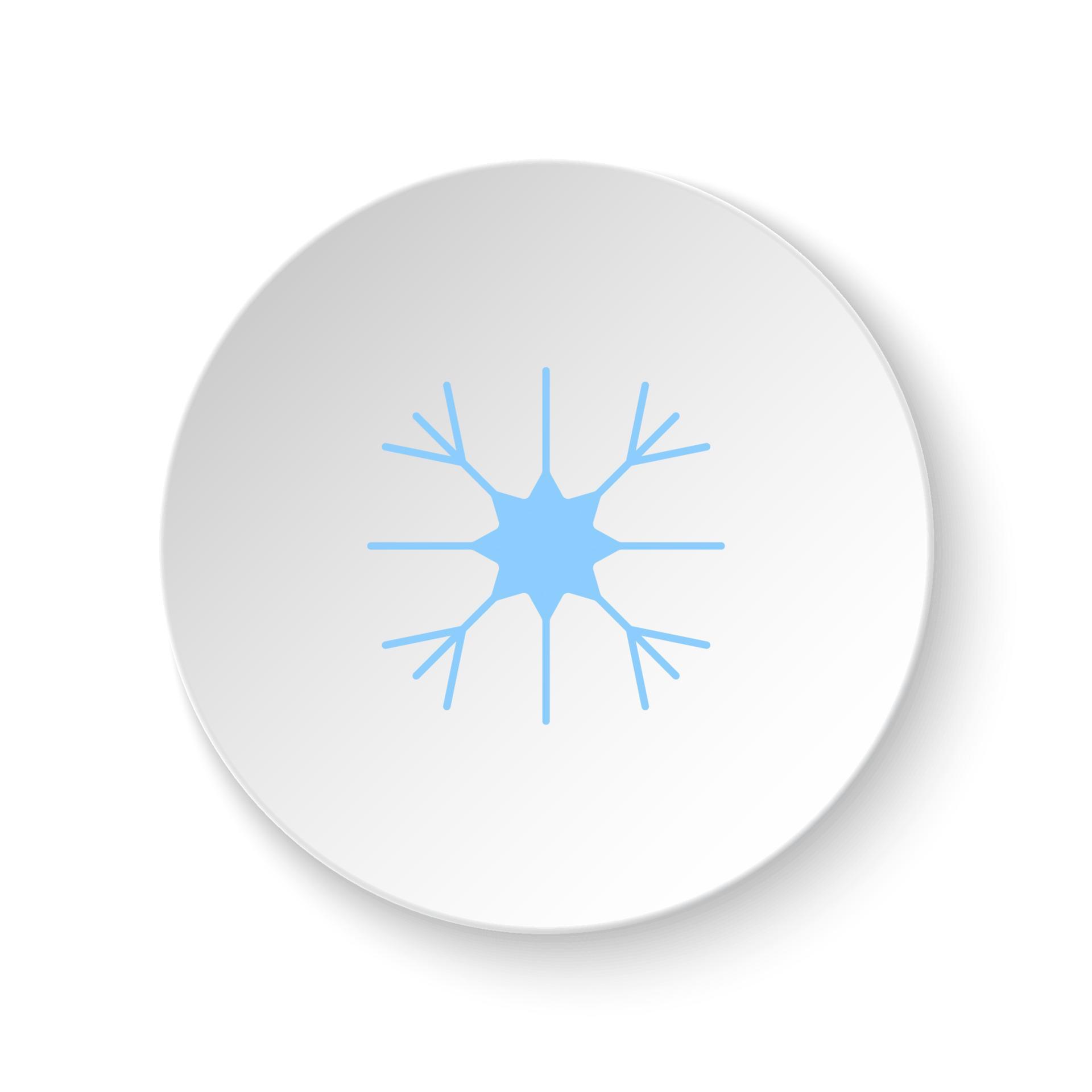 Round button for web icon, Snow. Button banner round, badge interface for application ...