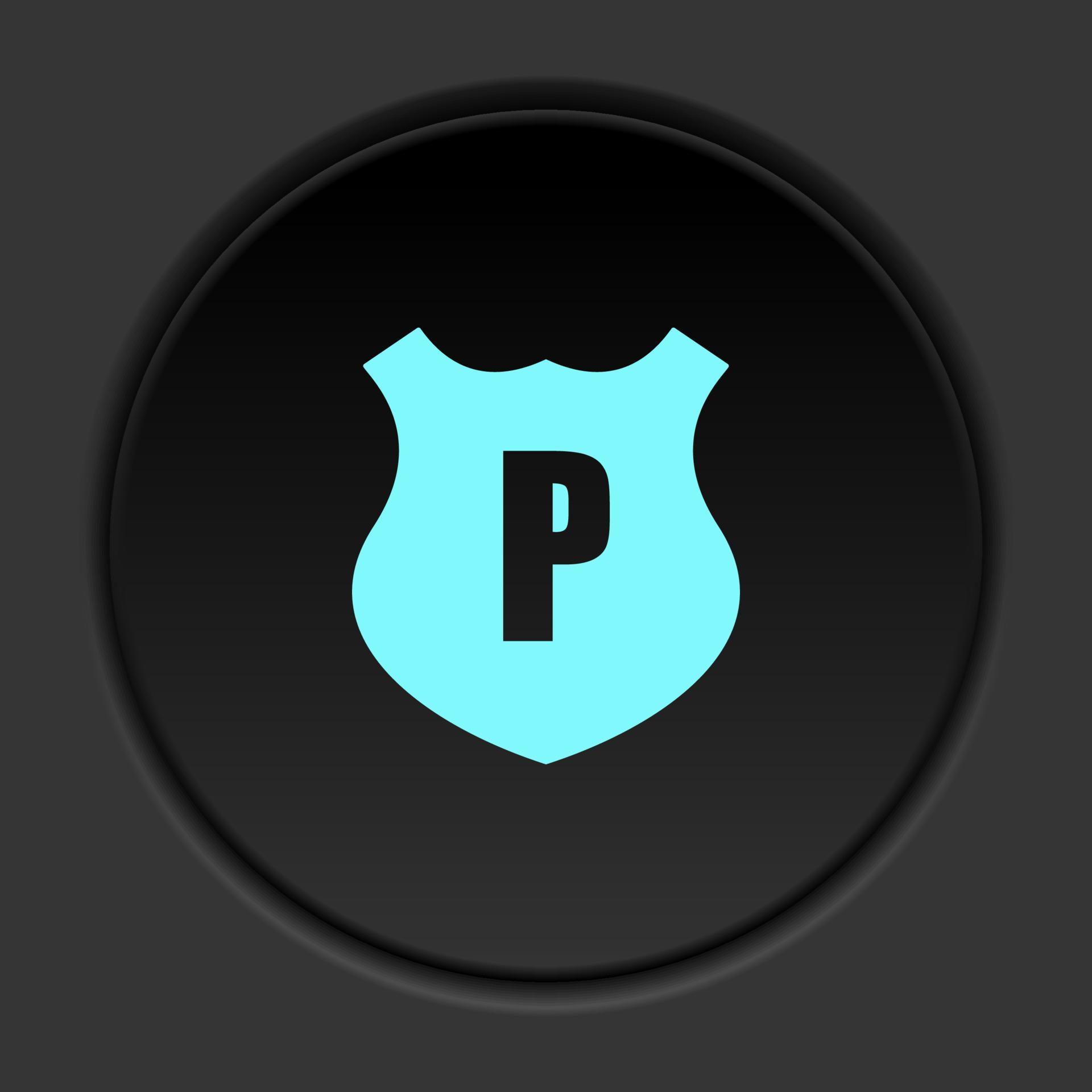 Round button icon Police shield. Button banner round badge interface for application ...