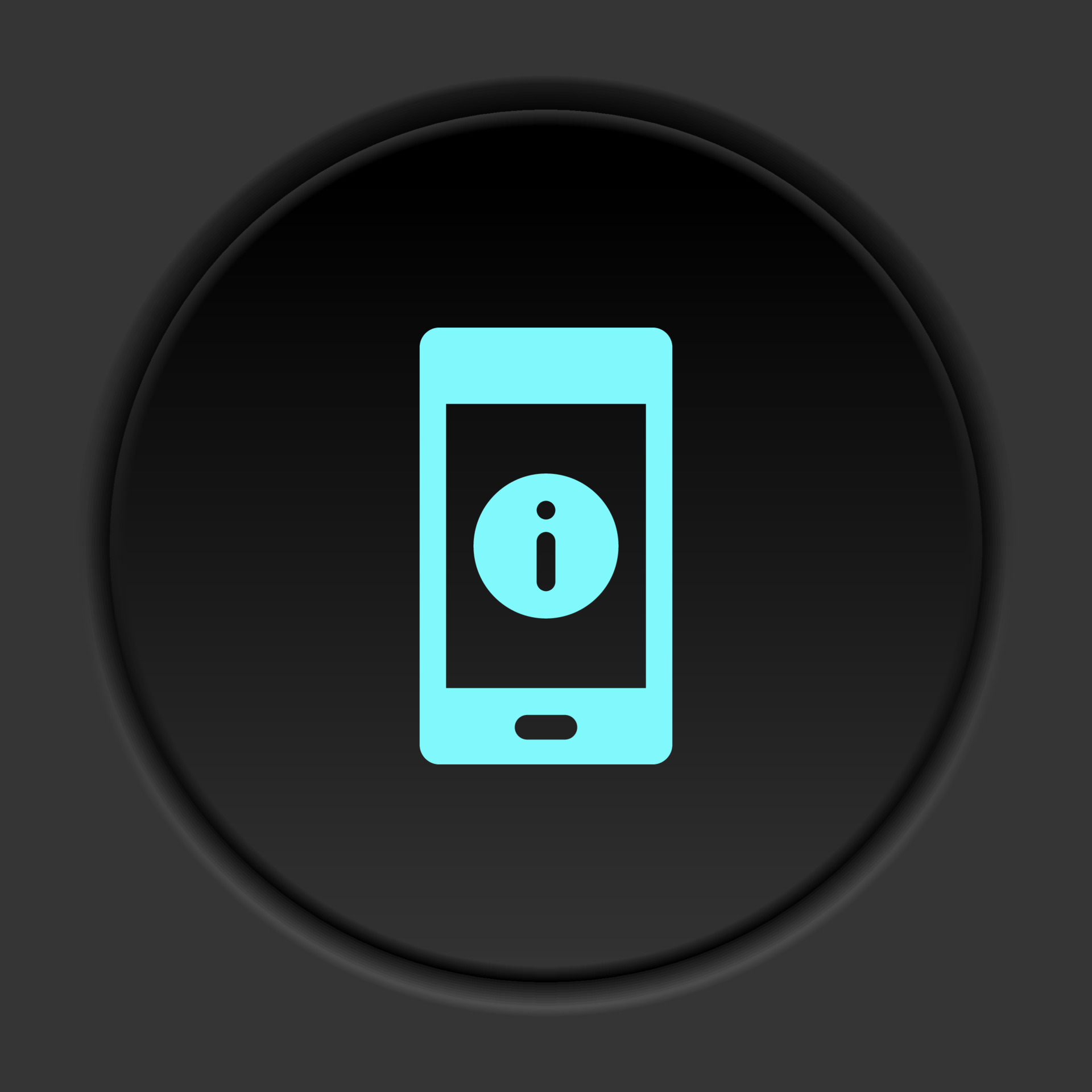 Dark Button Icon Mobile Information Button Banner Round Badge Interface For Application