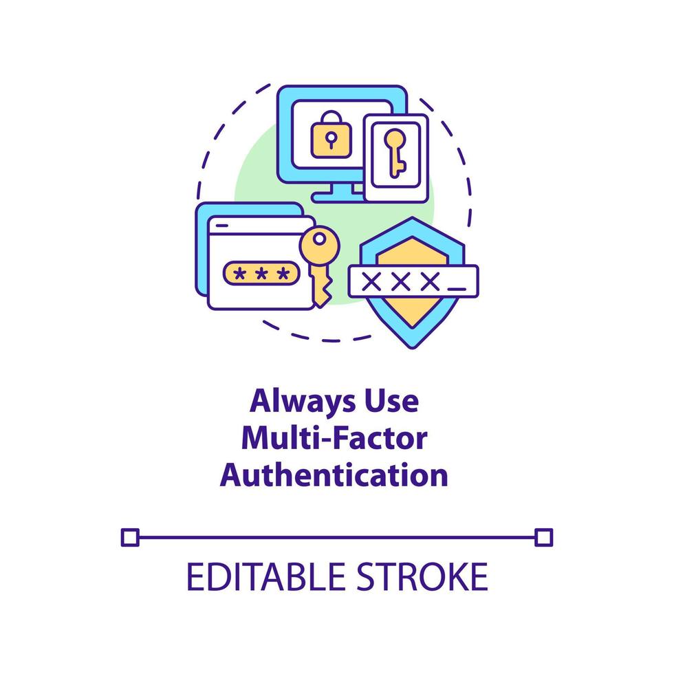Use Multi Factor Authentication Concept Icon Account Security Logins