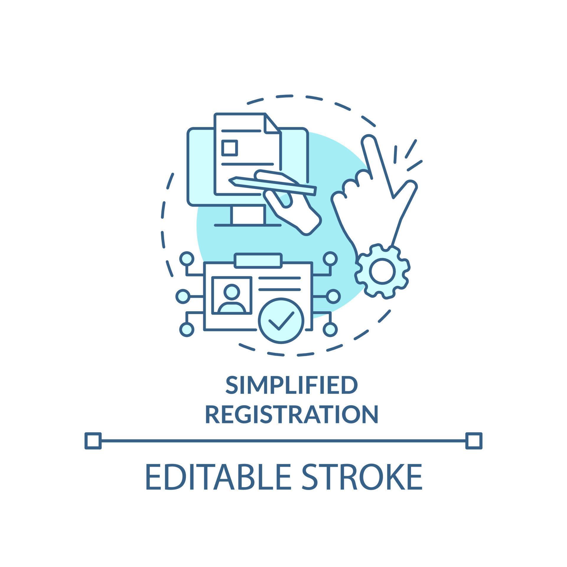 Simplified Registration Turquoise Concept Icon User Authentication Data Abstract Idea Thin Line