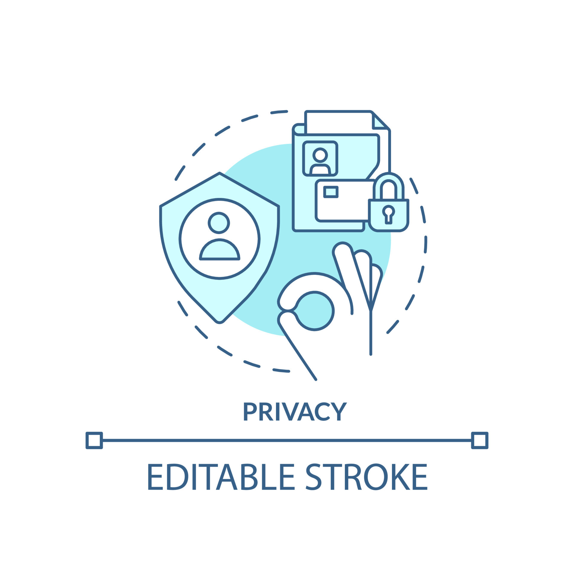 Privacy Turquoise Concept Icon Managing Customer Personal Data Digital Security Abstract Idea