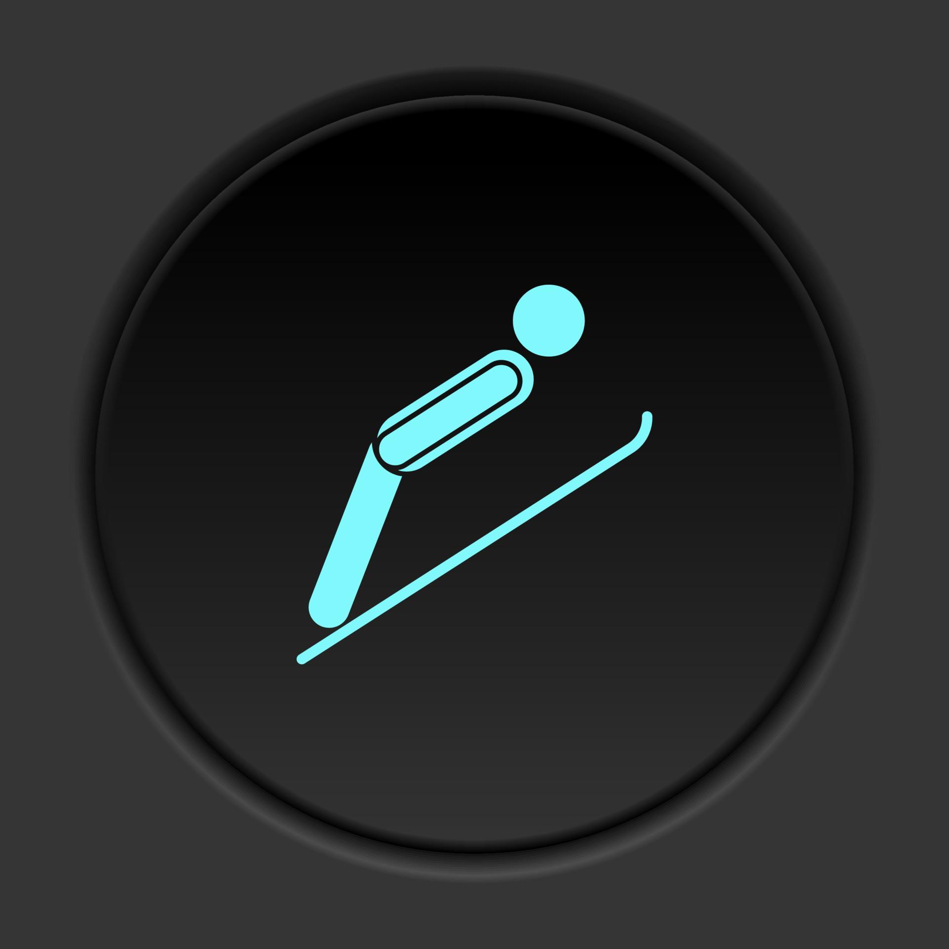 Round button icon Sky jumping. Button banner round badge interface for ...