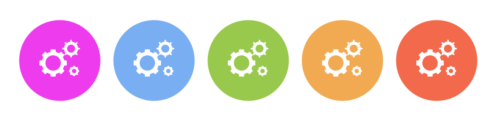 Multi Colored Icon Mass Production Settings Button Banner Round Badge Interface For Application