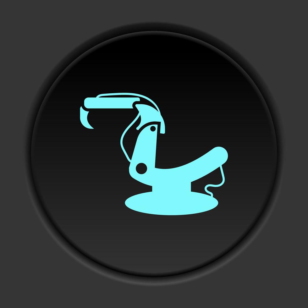 Dark Button Icon Robot Technology Industry Factory Button Banner Round Badge Interface For