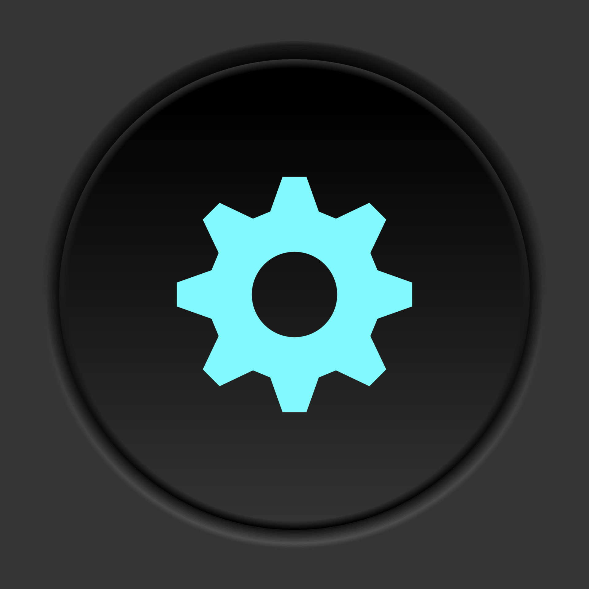 Round button icon, settings. Button banner round, badge interface for ...