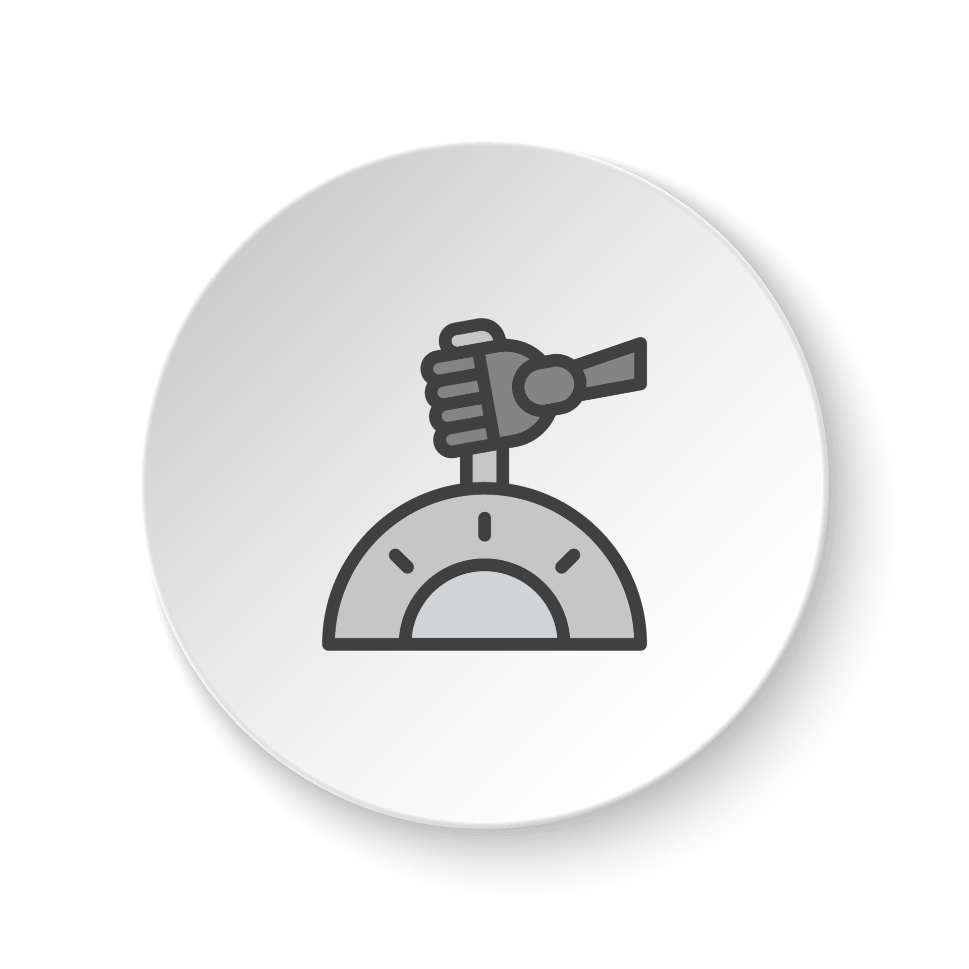 redondo botón para web icono, cibernético brazo, robot control. botón ...