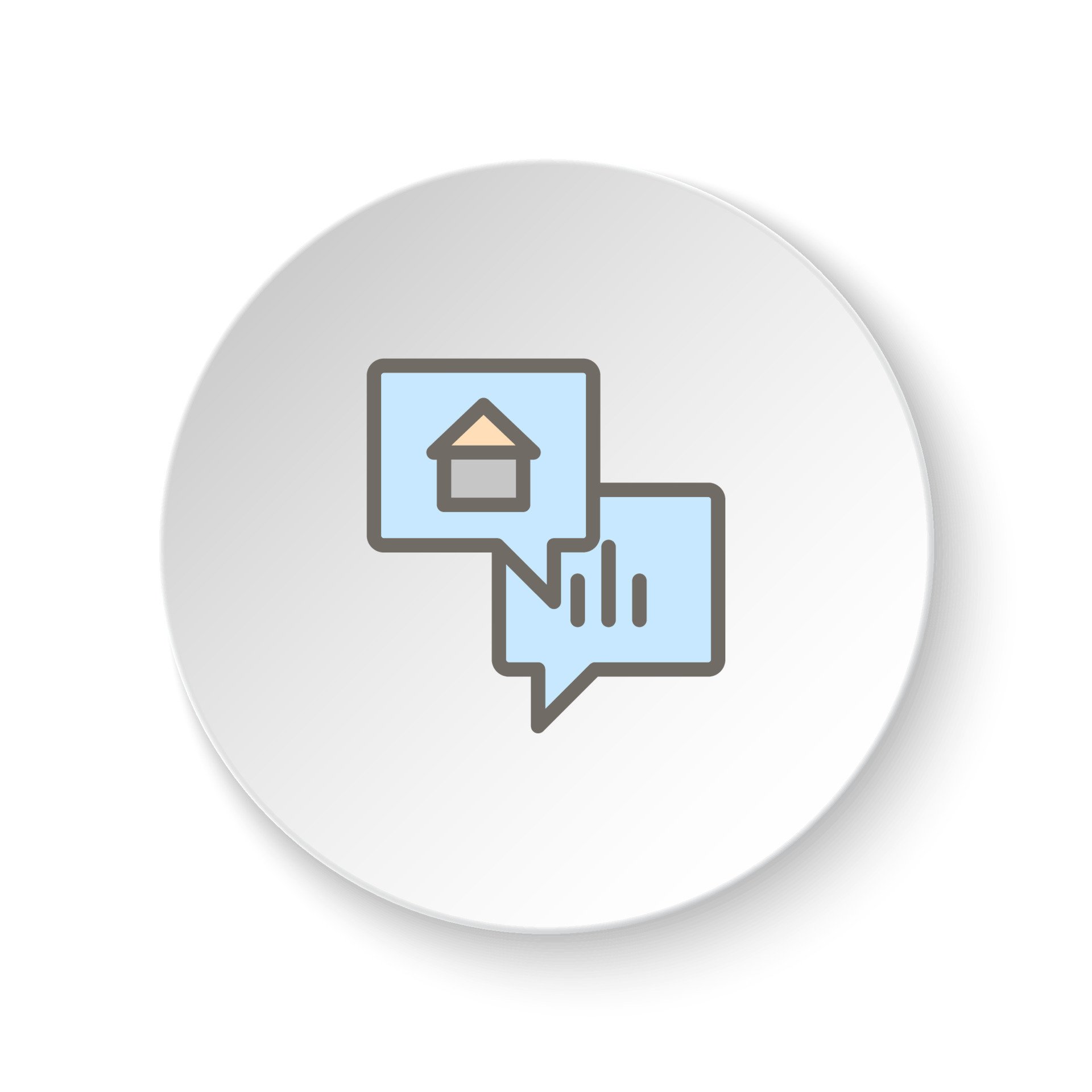 Round button for web icon, dialog, finance, talk, chat. Button banner round, badge interface for ...