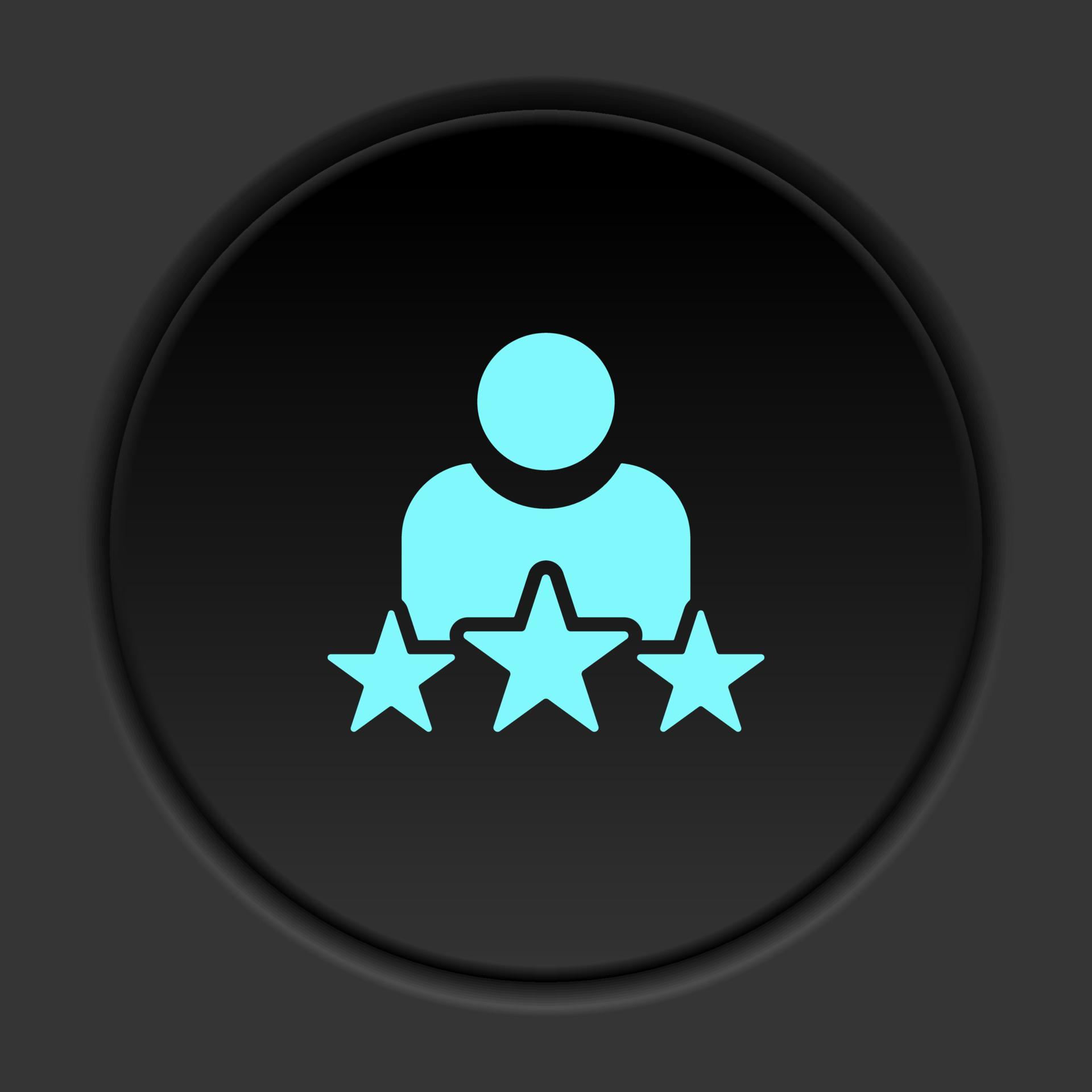 Round button icon, rating. Button banner round, badge interface for application illustration on ...