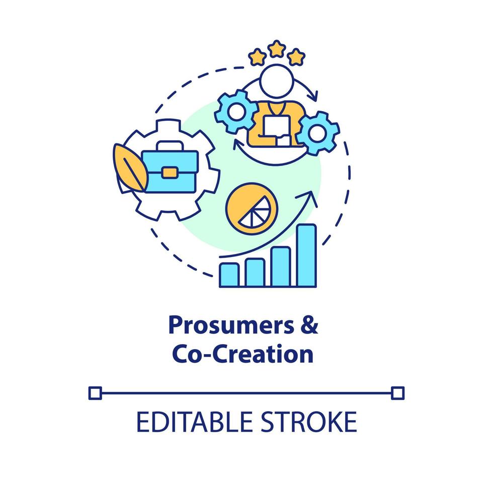 Prosumers and co-creation concept icon. Green business model. Eco entrepreneurship abstract idea ...
