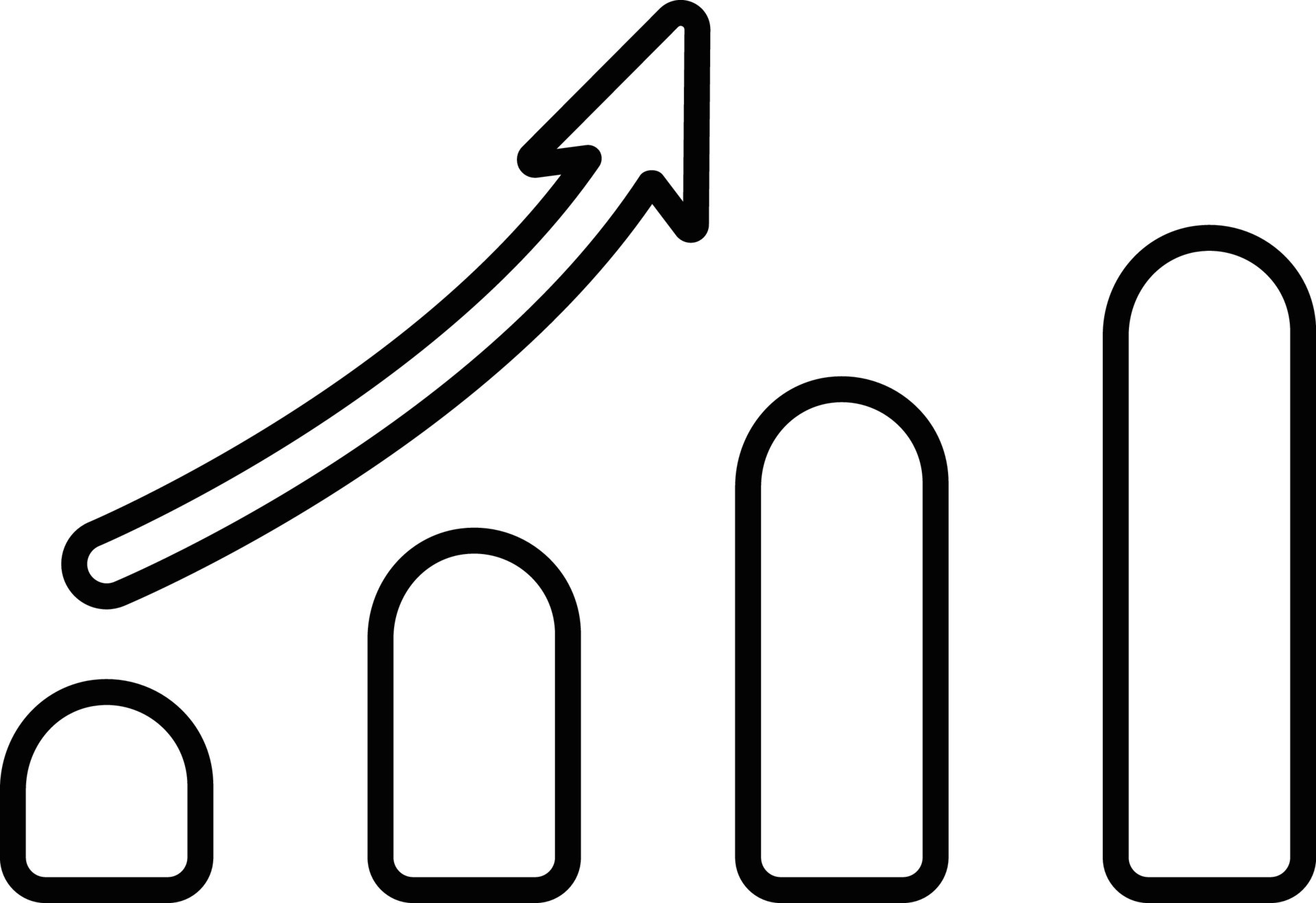 Line Vector Icon Analytics Bar Chart Outline Vector Icon On White