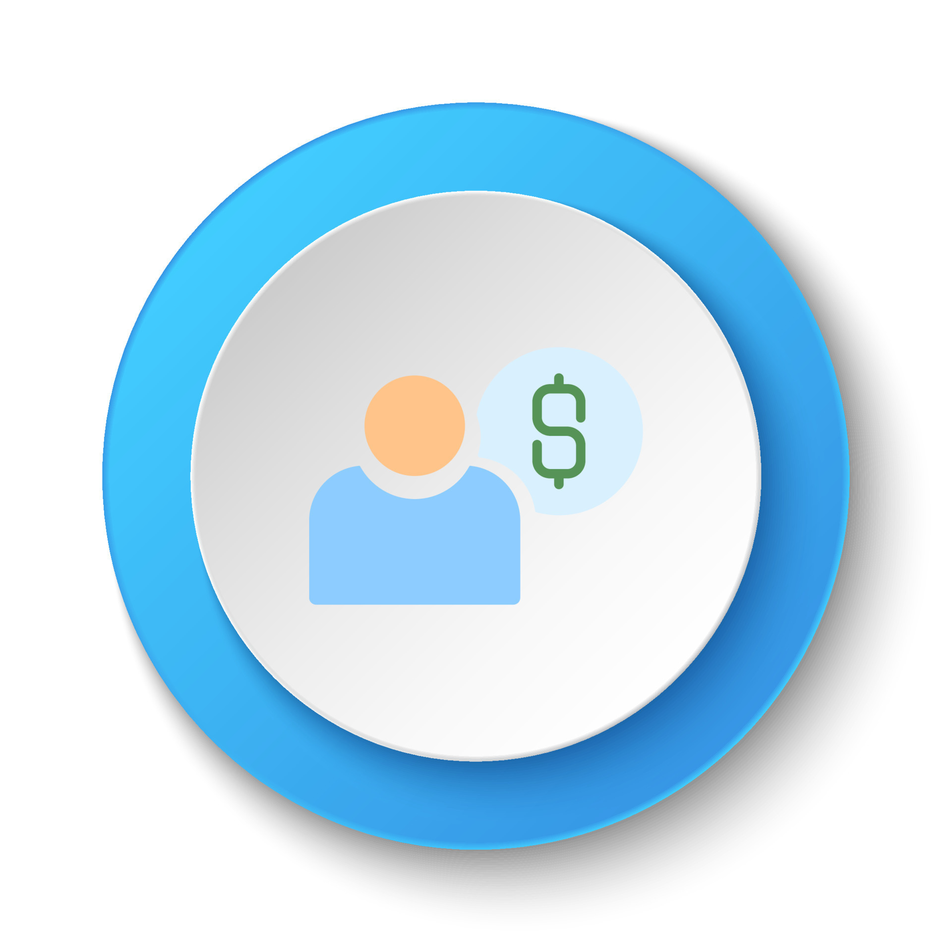 Round Button For Web Icon Dollar Money User Button Banner Round Badge Interface For