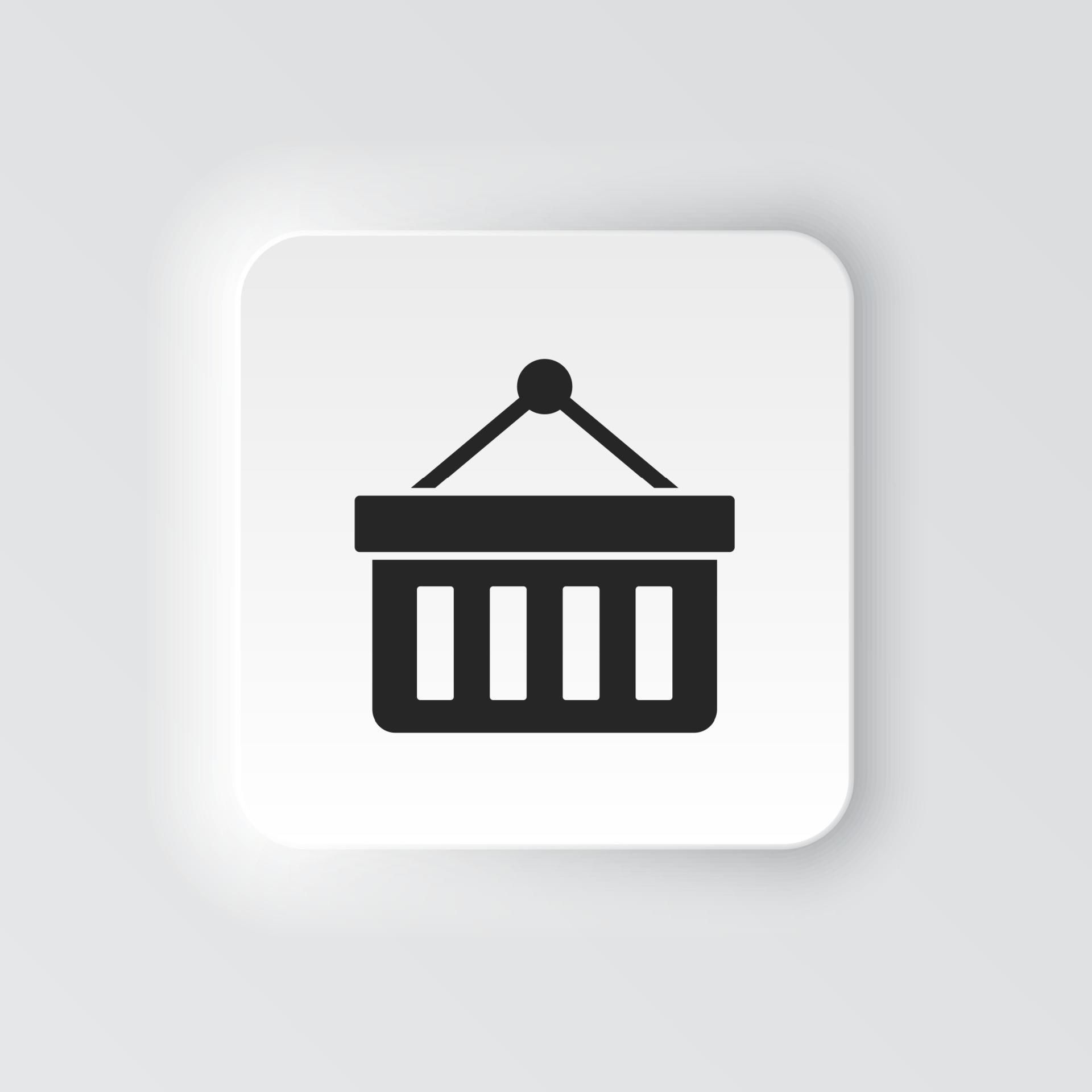 Rectangle button icon Basket. Button banner Rectangle badge interface for application ...