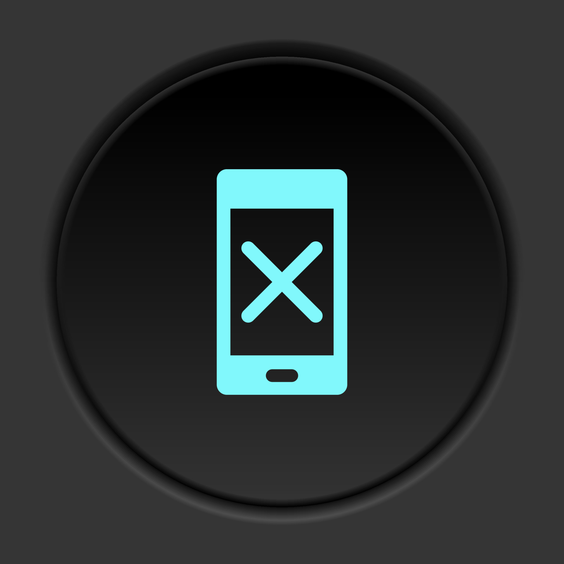 Dark button icon phone delete remove. Button banner round badge interface for application ...
