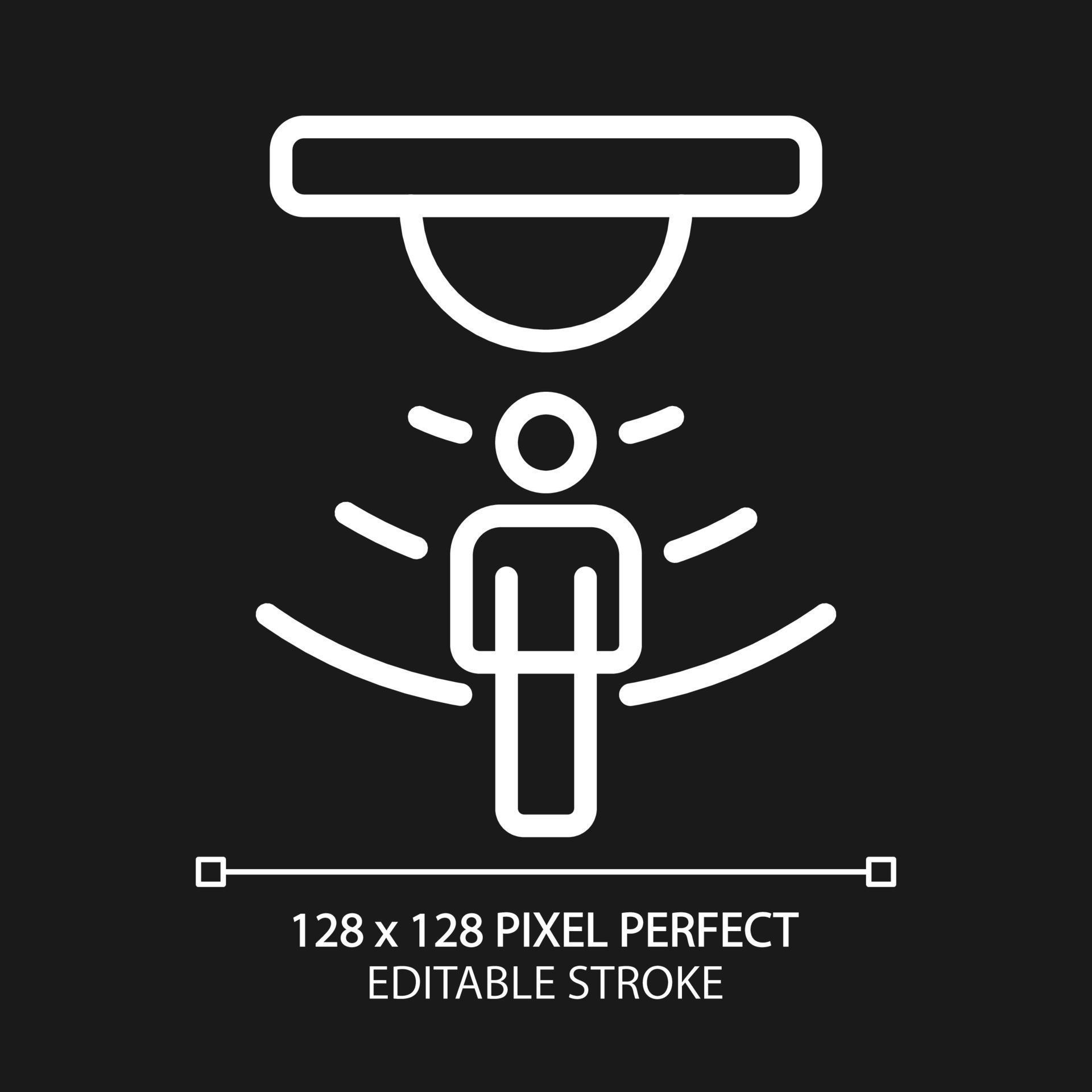 Motion Sensor Pixel Perfect White Linear Icon For Dark Theme Motion