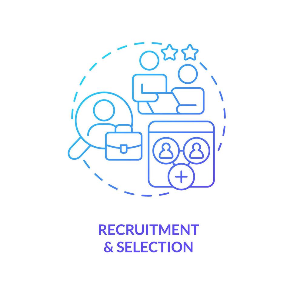 Requirement and selection blue gradient concept icon. Executive search. IT staffing process ...