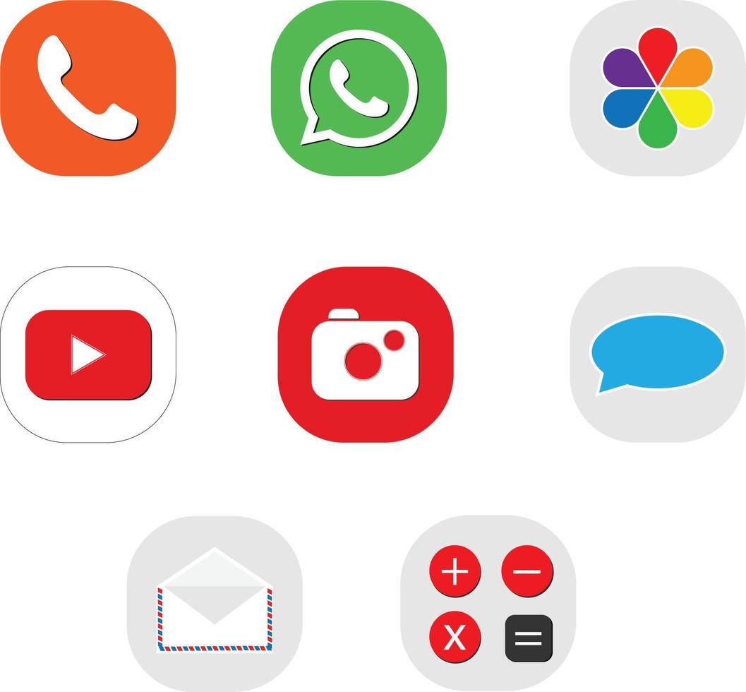 A set of mobile phone icons 21538177 Vector Art at Vecteezy