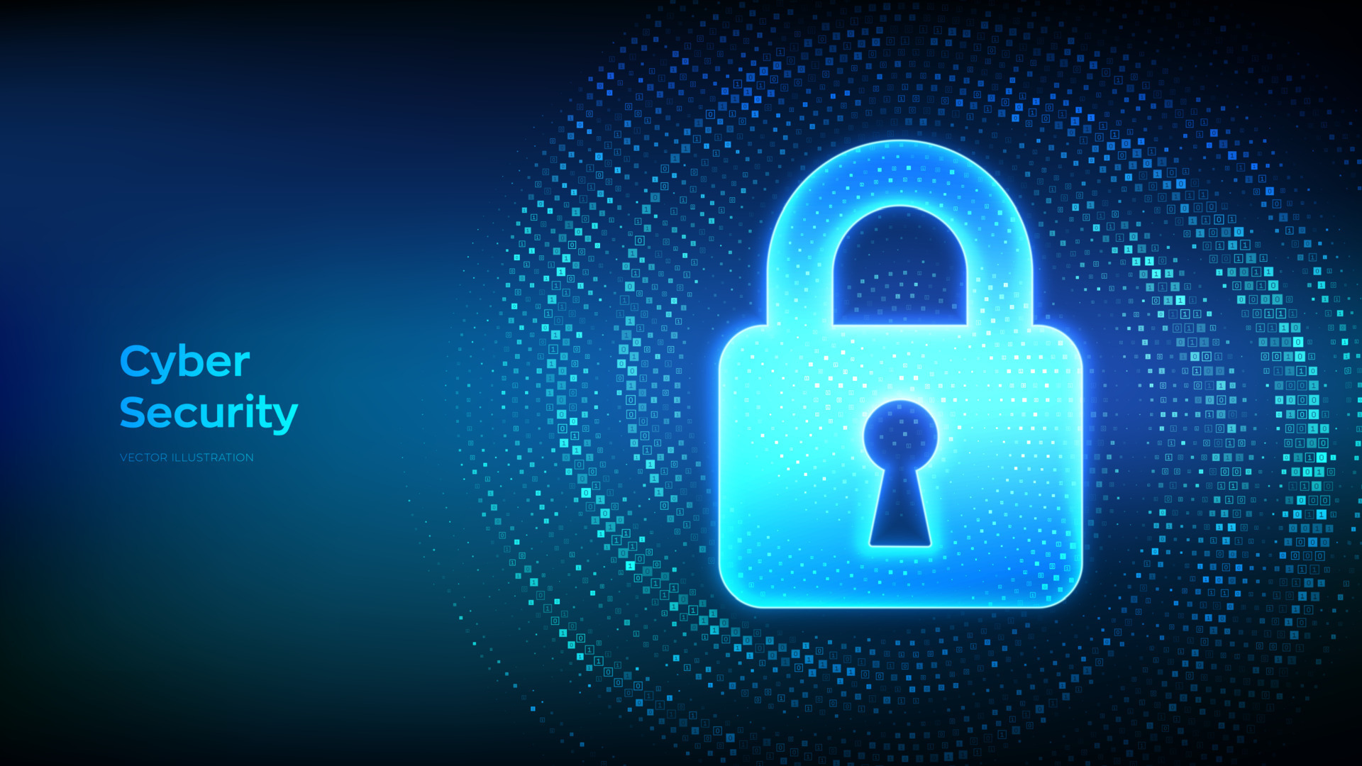 Lock Cyber Security Padlock With Keyhole Icon Protect And Security